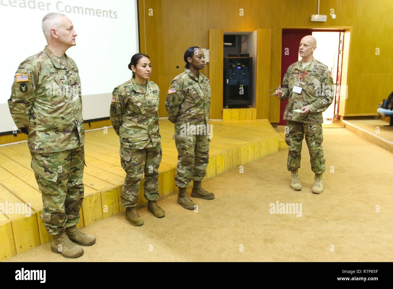 U.S. Army Reserve Col. Chris Walls (right), commander of 3rd Brigade, Great Lakes Training ...