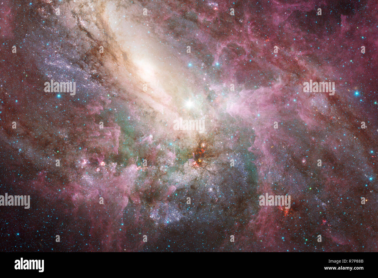 Universe scene with stars and galaxies in deep space showing the beauty ...