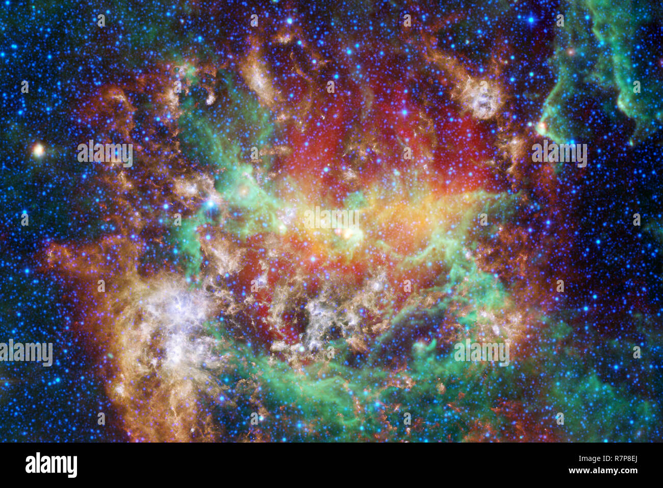 Infinite beautiful cosmos background with nebula and stars. Elements of ...