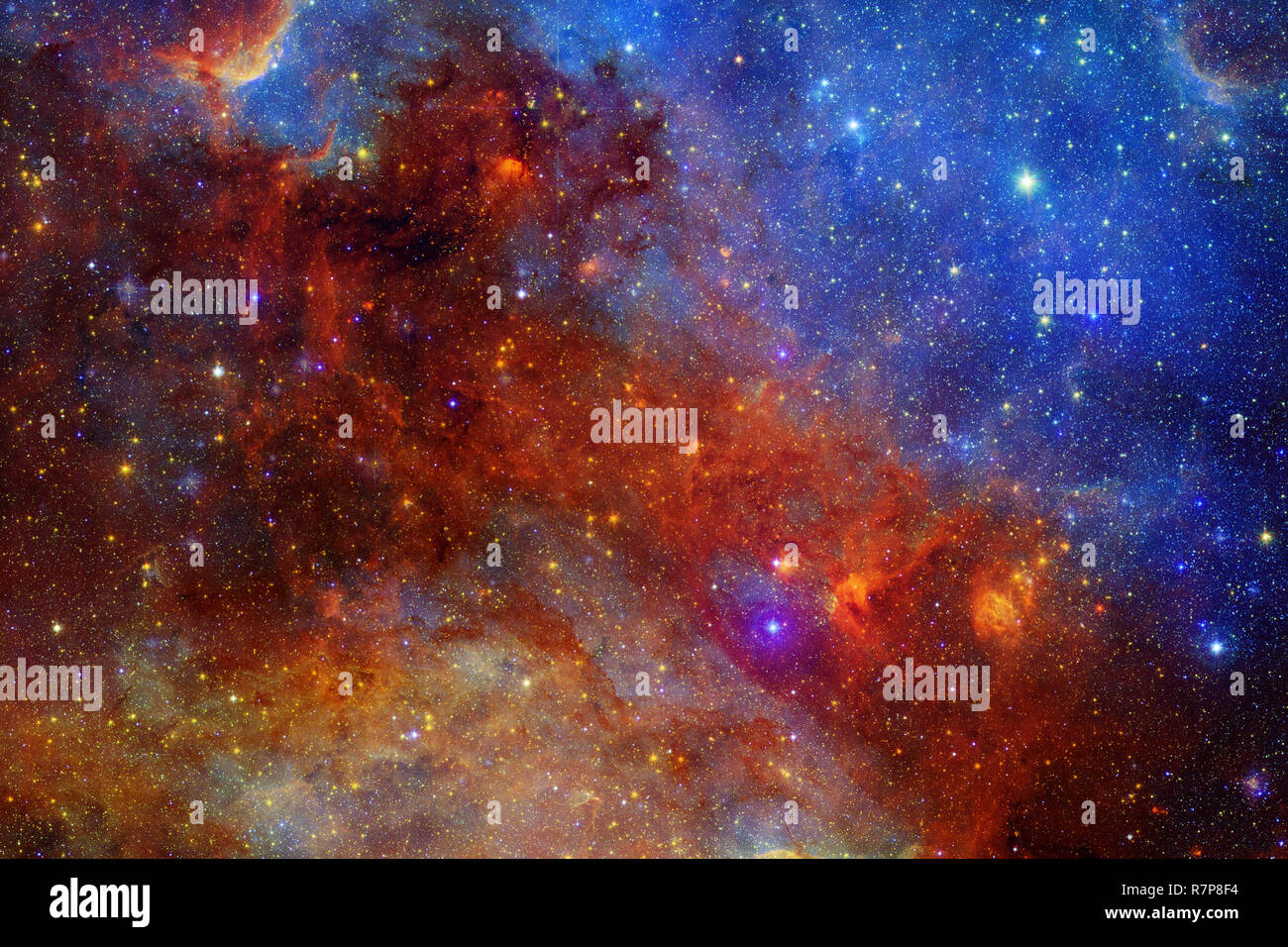 Beautiful nebula and bright stars in outer space, glowing mysterious ...