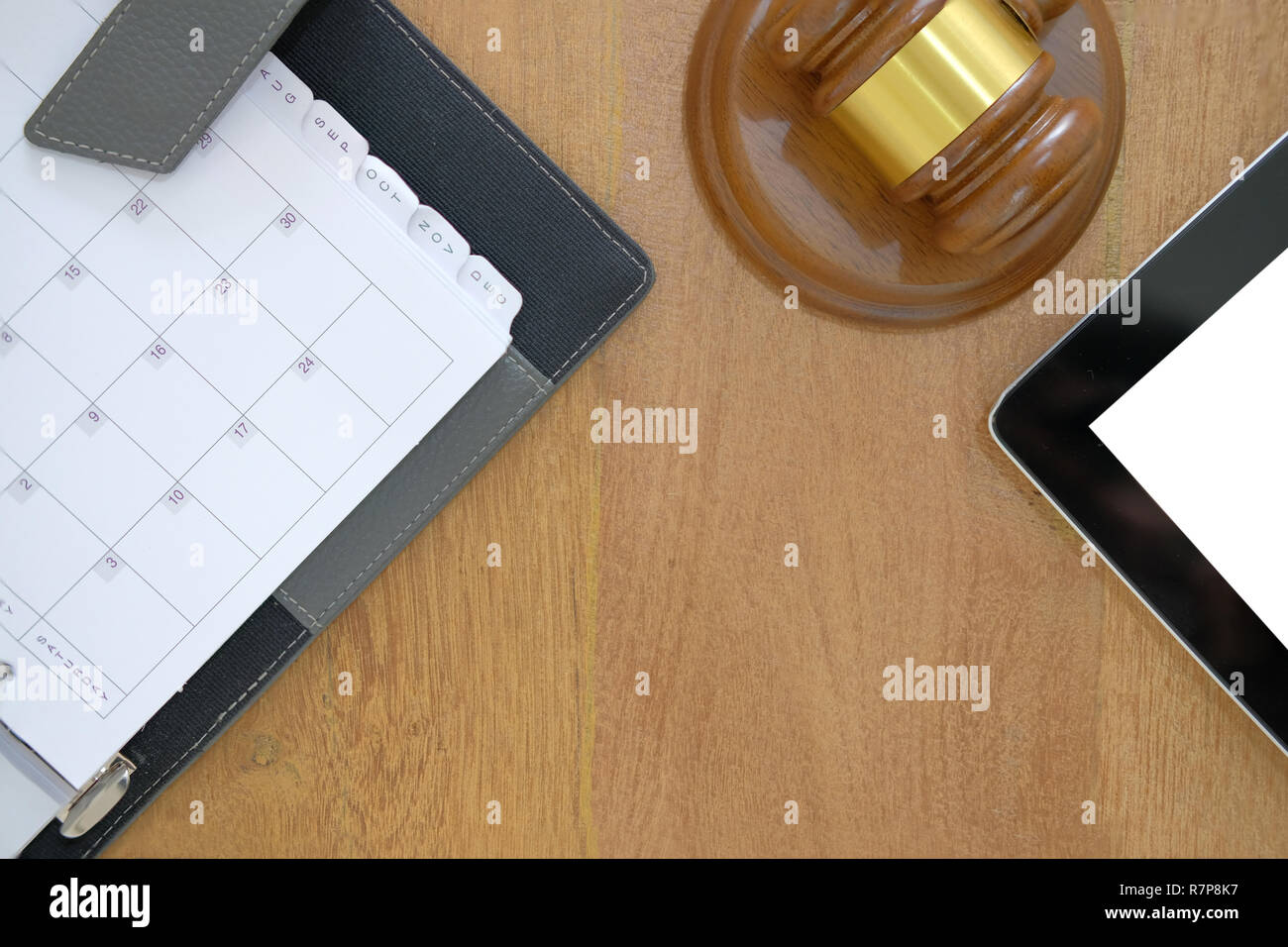 legal law judge gavel & tablet notebook at courtroom. lawyer attorney ...