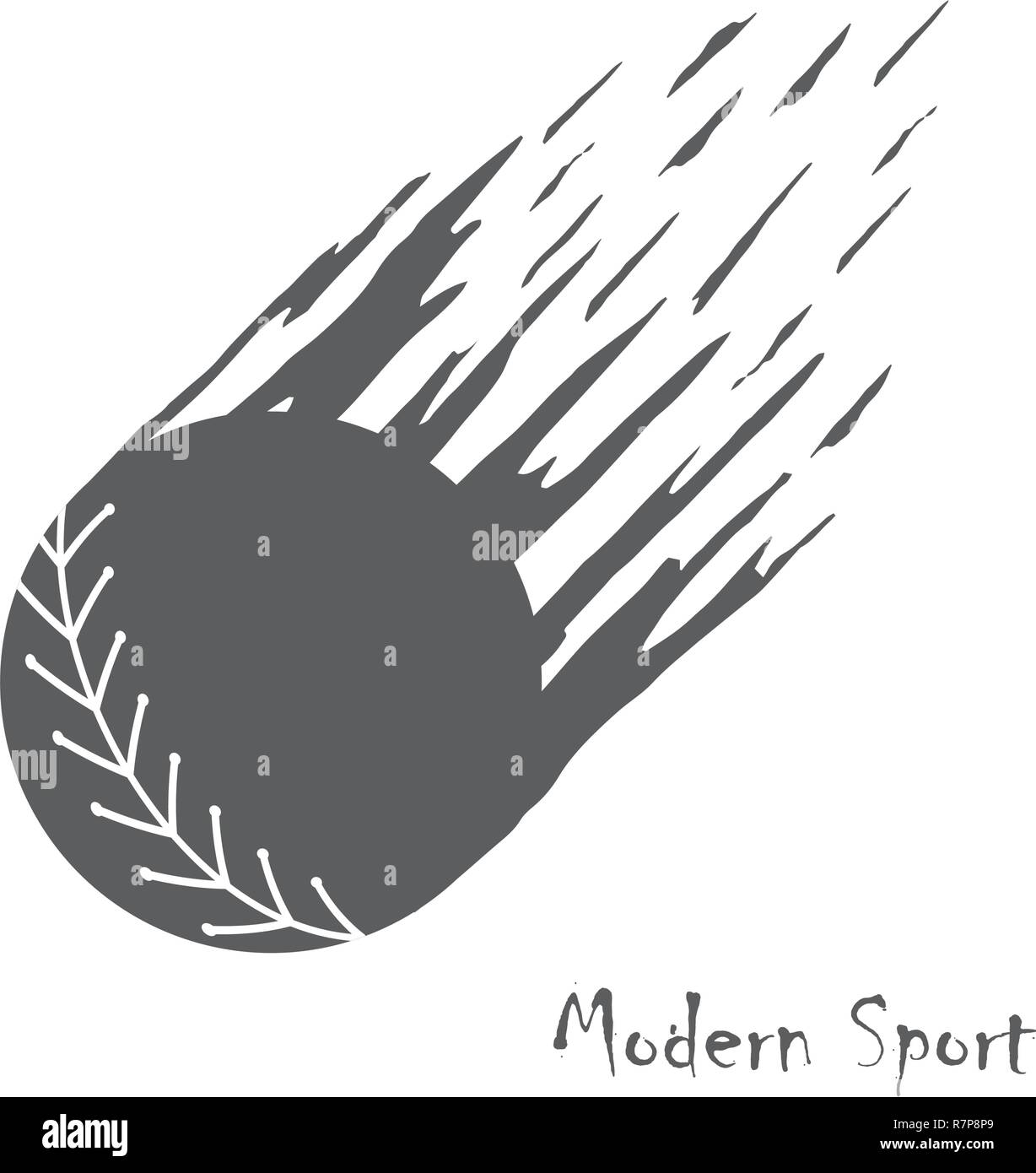 Creative vector image with silhouette of softball in motion Stock ...