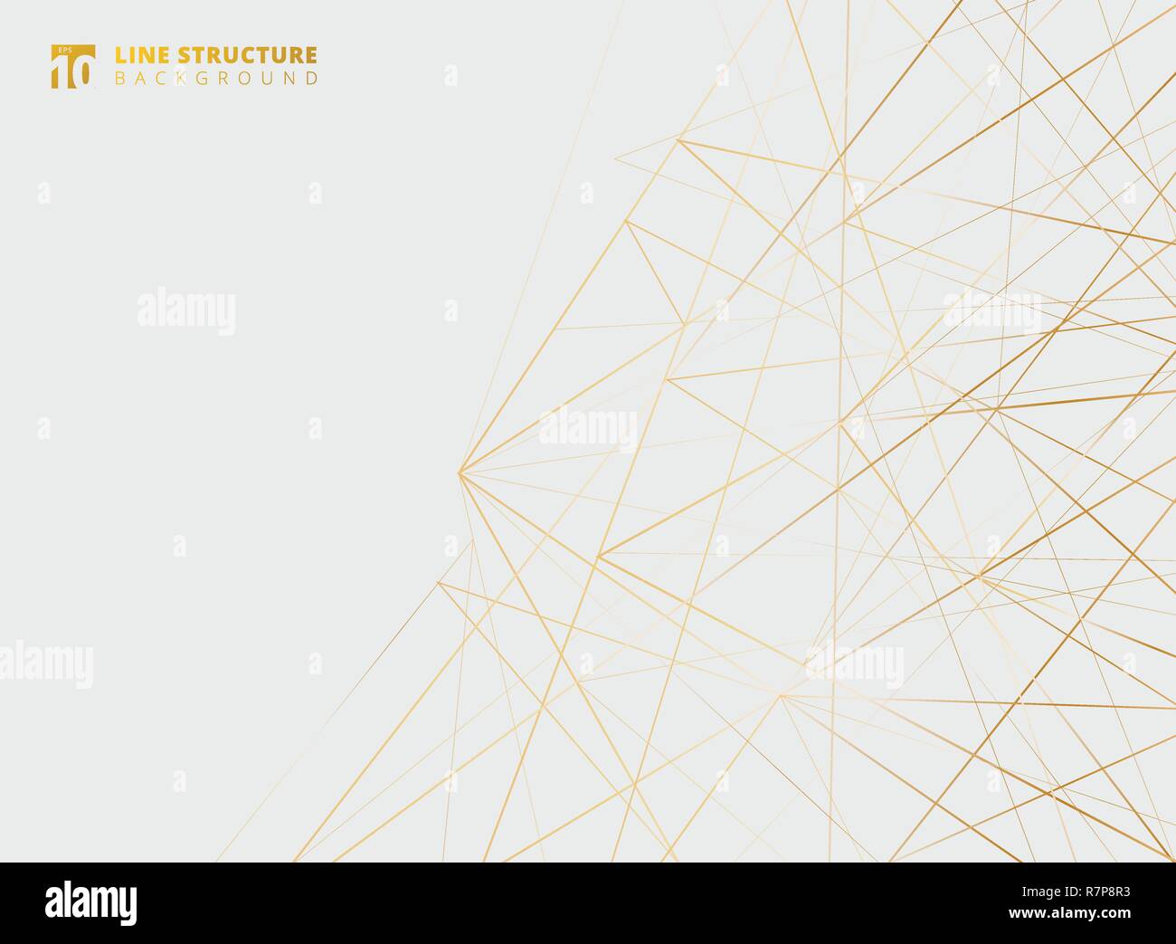 Abstract overlap gold lines structure on white background. Vector illustration Stock Vector ...
