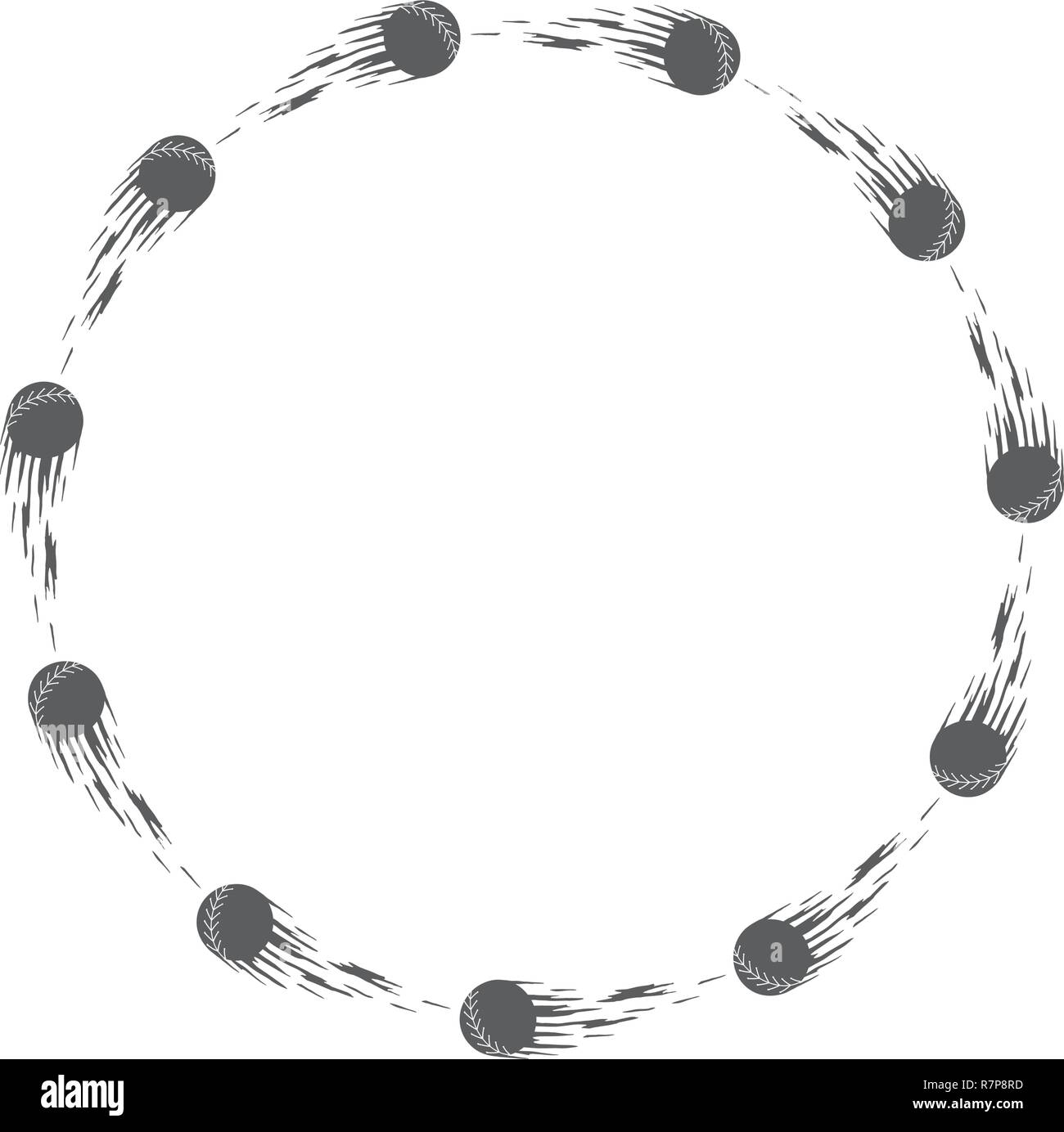 Design of baseball balls in motion that create circle Stock Vector ...