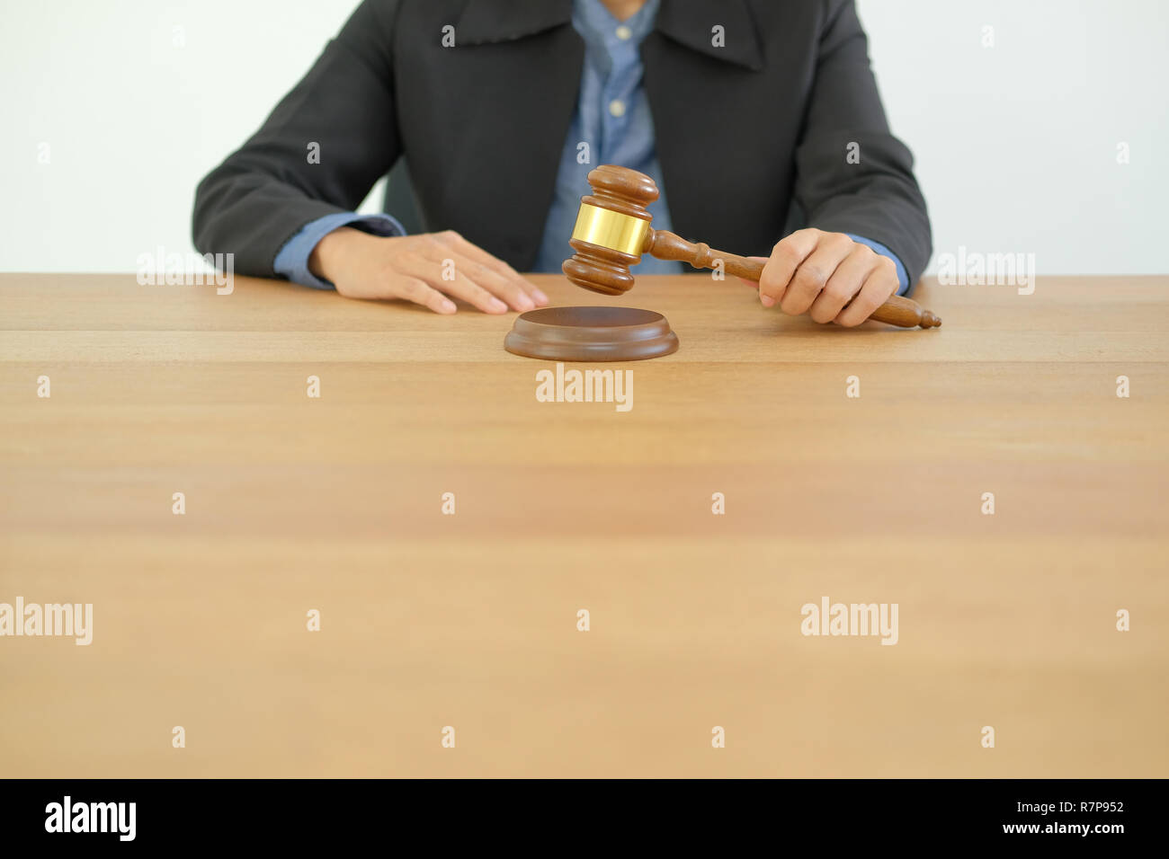 judge holding legal law gavel at courtroom. lawyer attorney justice at ...