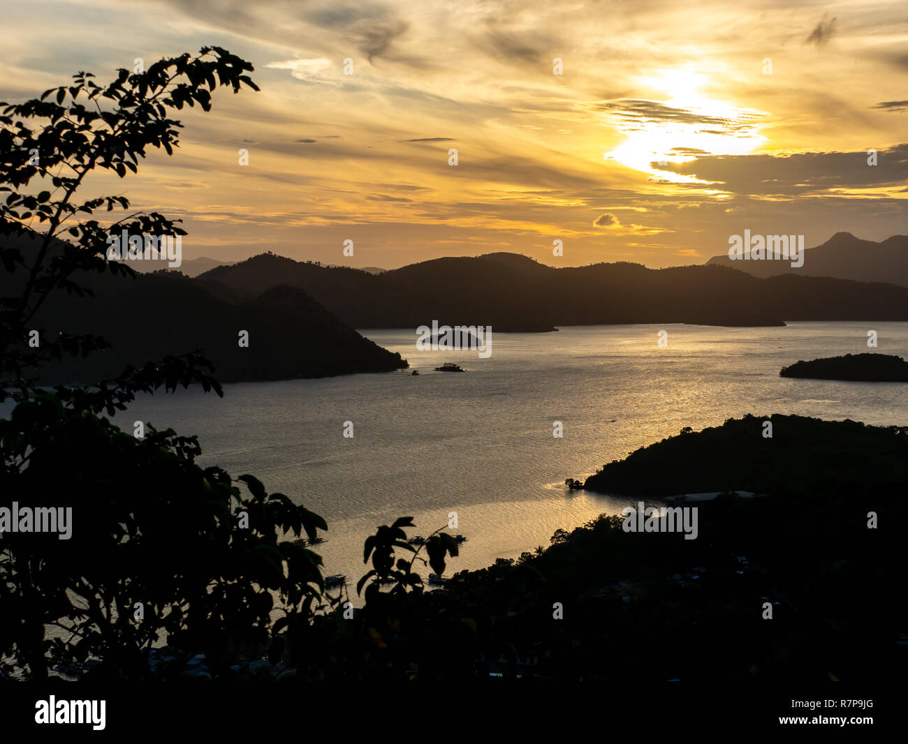 Sunset view from Mt.Tapyas, Palawan, Philippines Stock Photo - Alamy