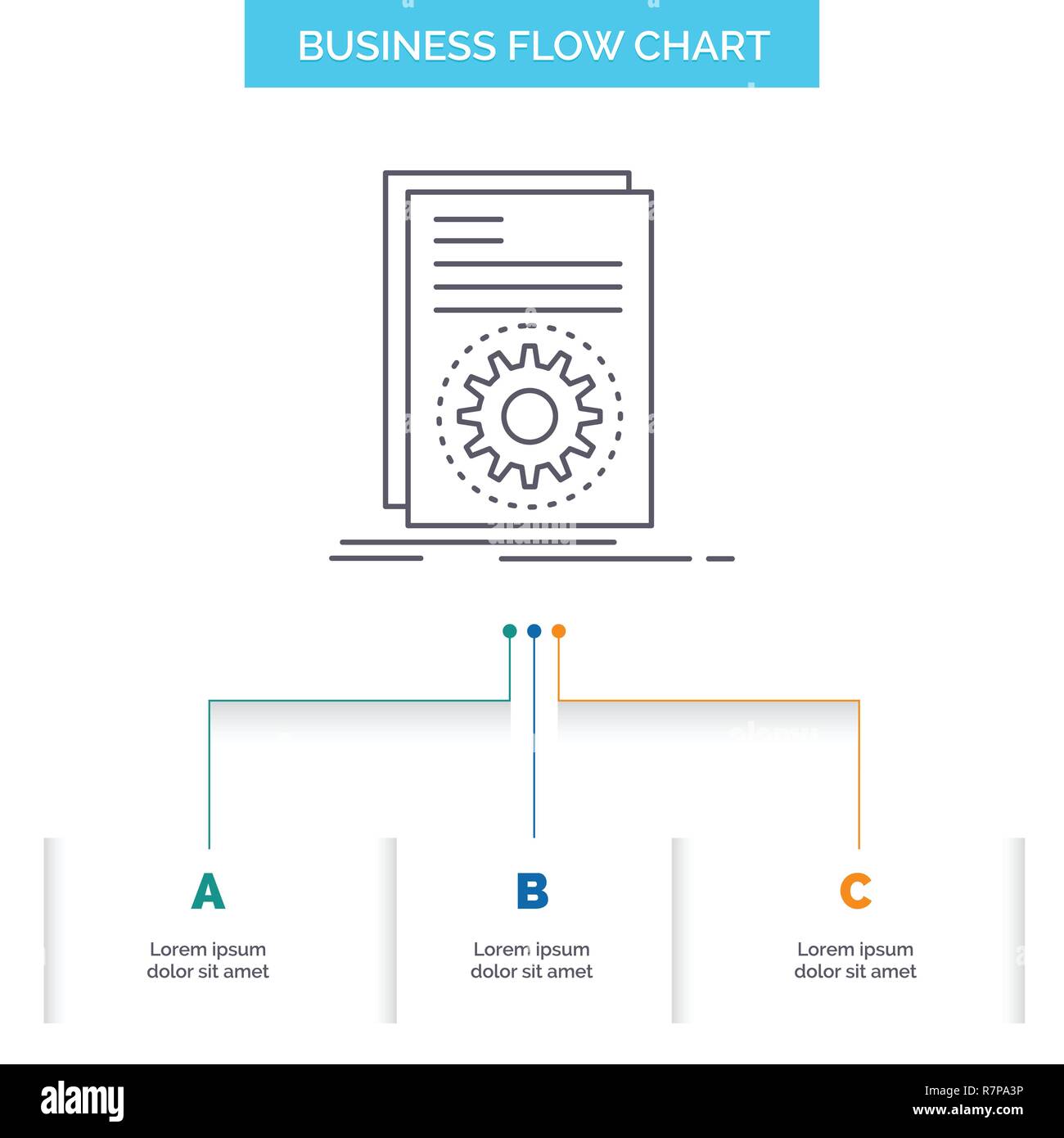 Code Executable File Running Script Business Flow Chart Design With 3 Steps Line Icon For