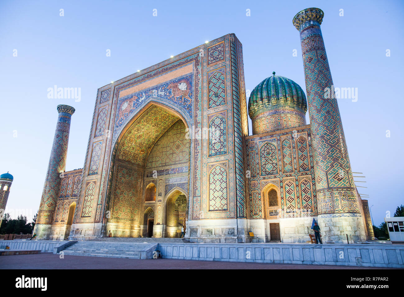 Color image of the Registan palace in Samarkand, Uzbekistan Stock Photo ...