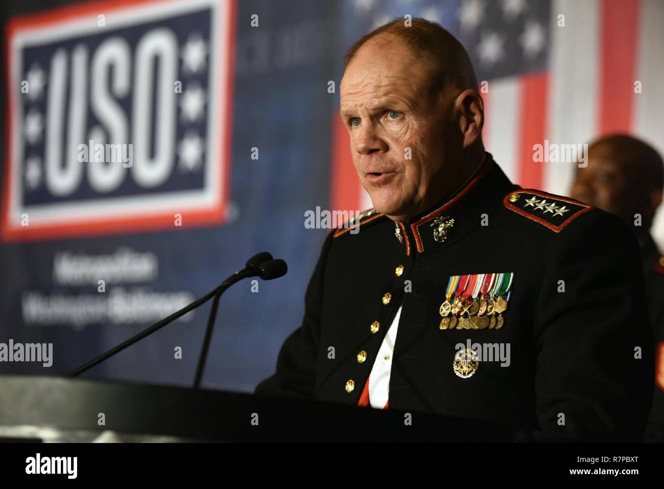 Marine Gen. Robert Neller, commandant of the Marine Corps, addresses ...