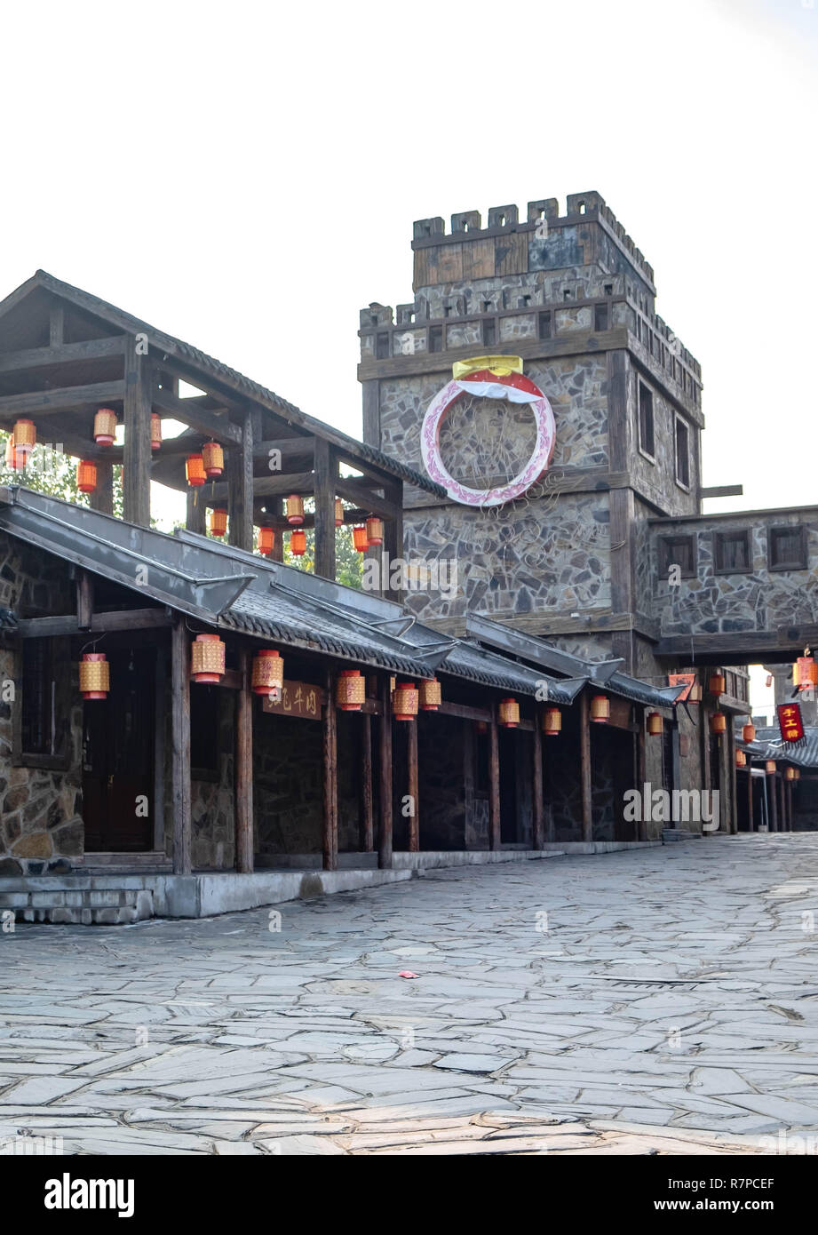 Chibi, Hubei/ CHINA - OCT 25, 2018: Tranquil Chinese traditional alley ...