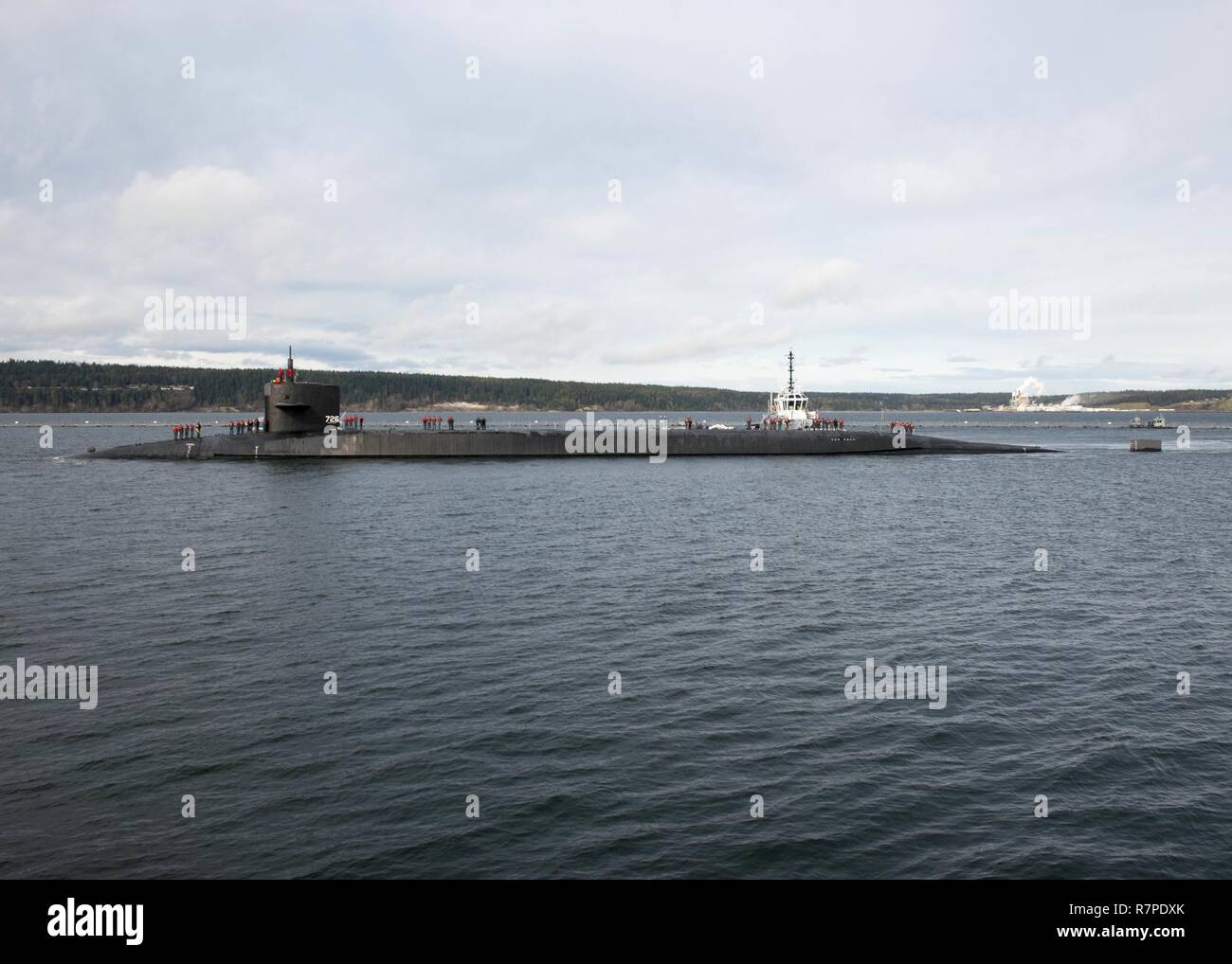 INDIAN ISLAND, Wash. (March 23, 2017) The guided-missile submarine USS ...