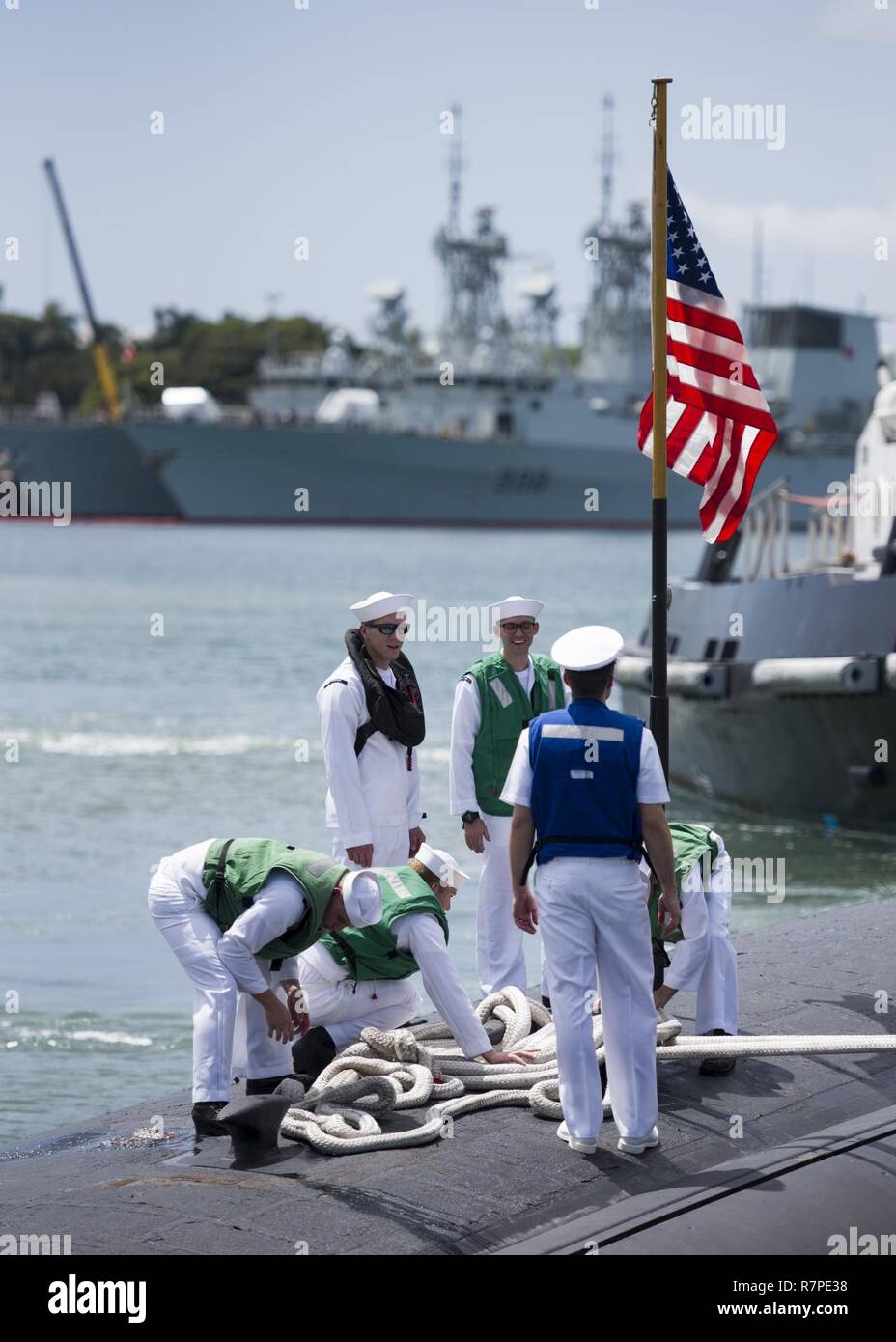 PEARL HARBOR, Hawaii (March 23, 2017) Sailors, aboard Los Angeles-class ...