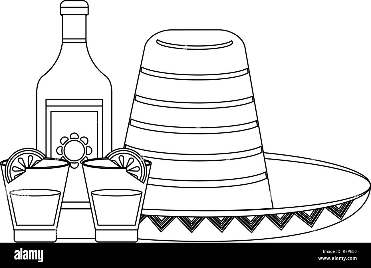 Tequila bottle hat Black and White Stock Photos & Images - Alamy