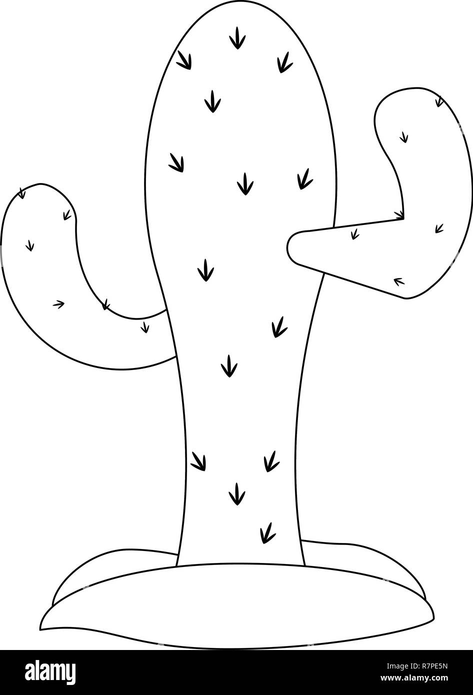 Cactus desert plant in black and white Stock Vector Image & Art - Alamy