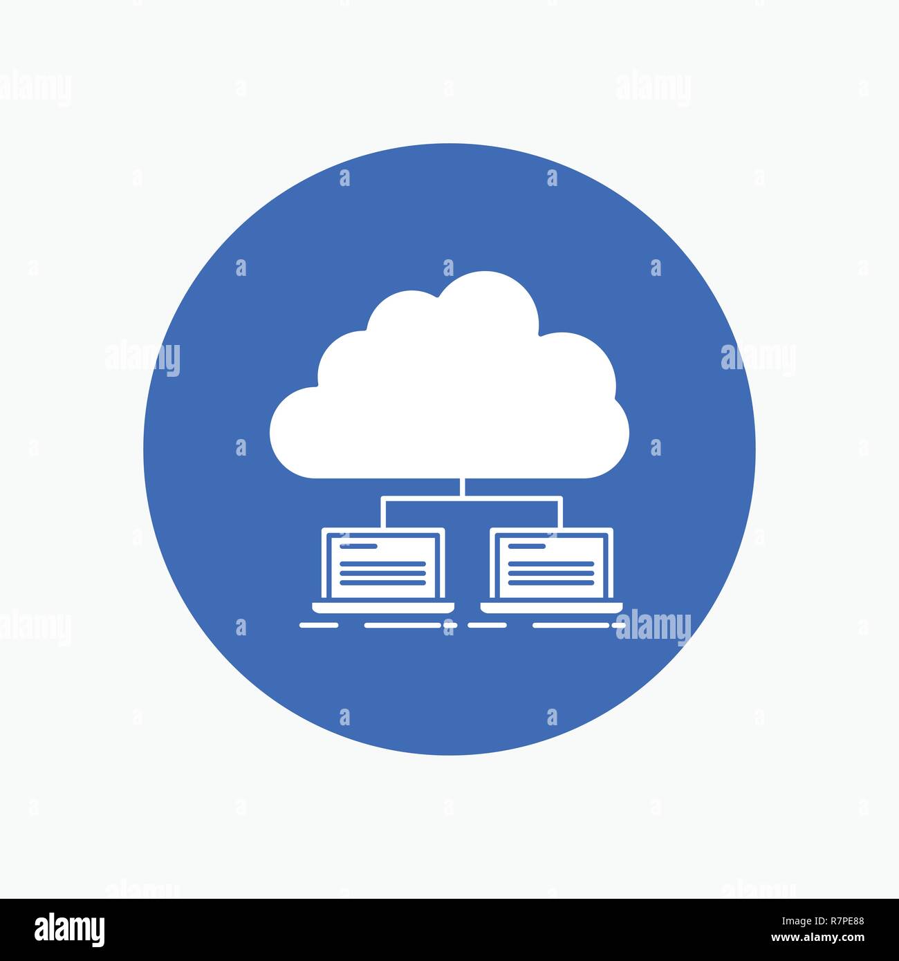 cloud, network, server, internet, data White Glyph Icon in Circle. Vector Button illustration ...