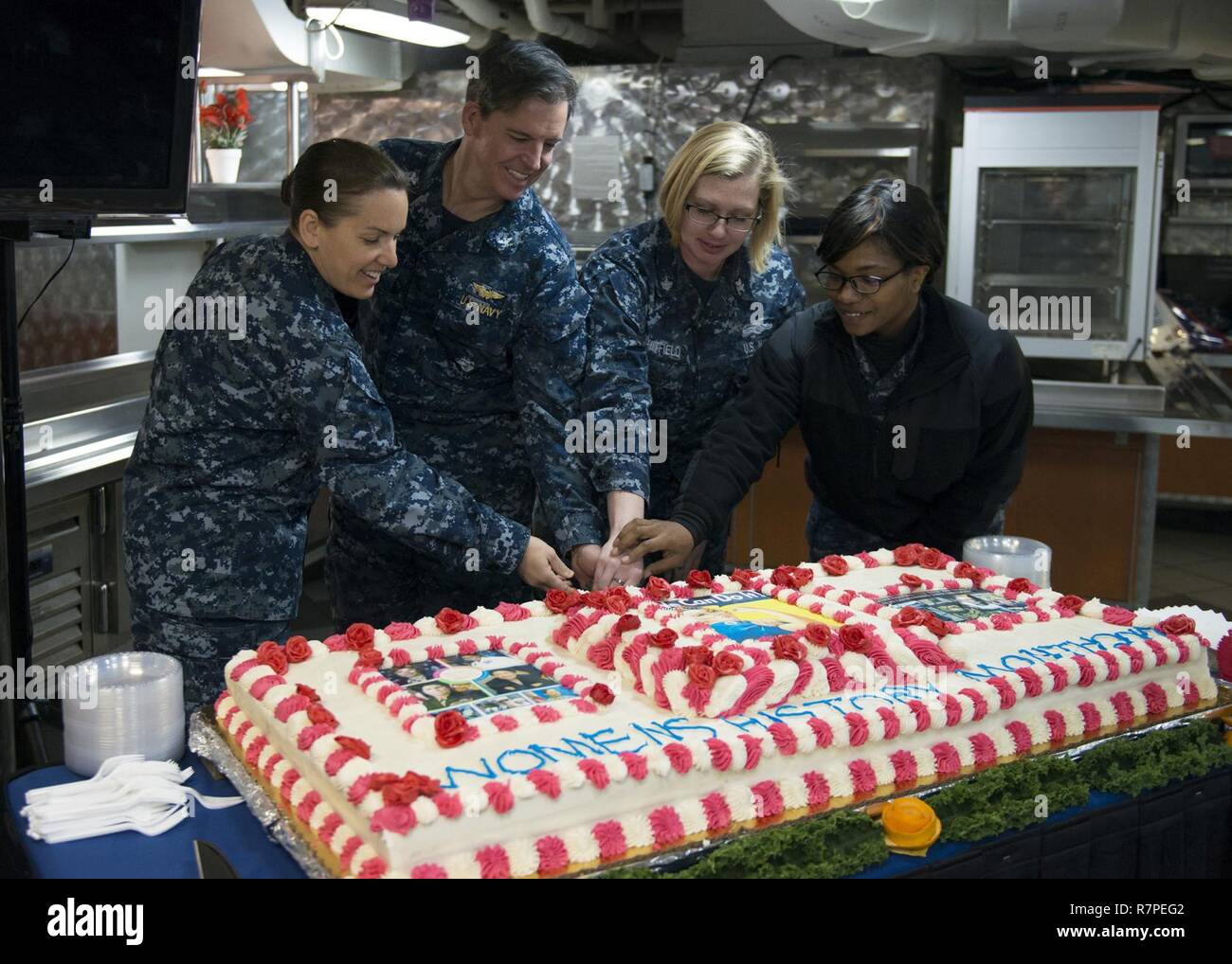 YOKOSUKA, Japan (March 23, 2017) Capt. Buzz Donnelly, center left ...