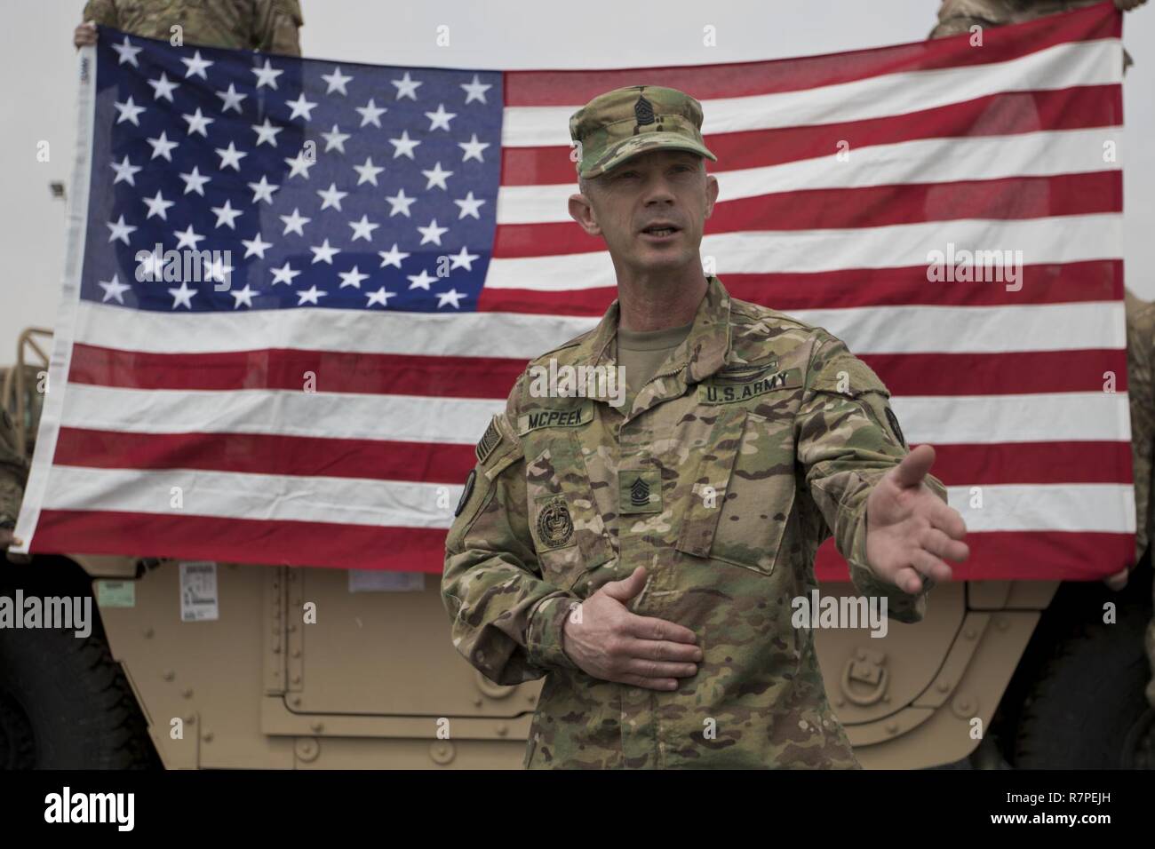 Command Sgt. Maj. Johnny McPeek, senior enlisted advisor for the, 1st ...