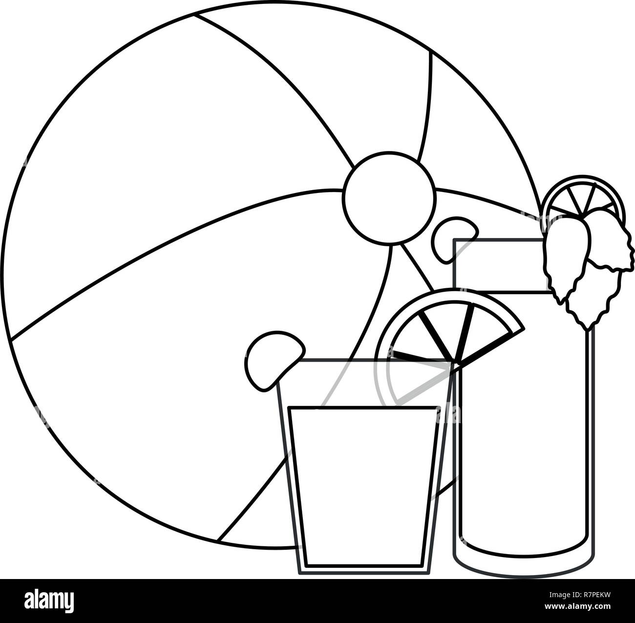 Beach and summer concept in black and white Stock Vector Image & Art ...