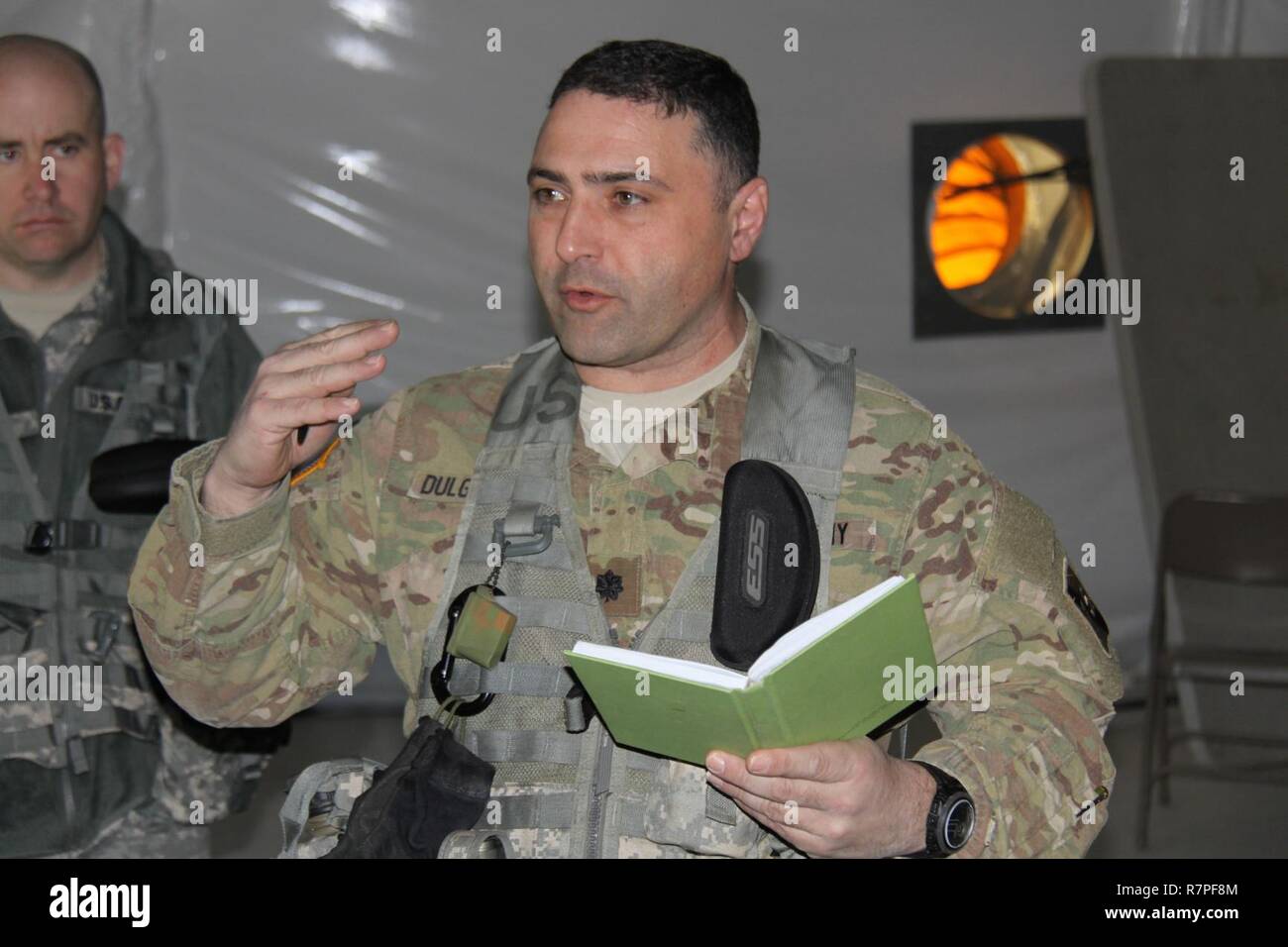 Lt. Col. Jeff Dulgarian makes observations during a discussion with ...