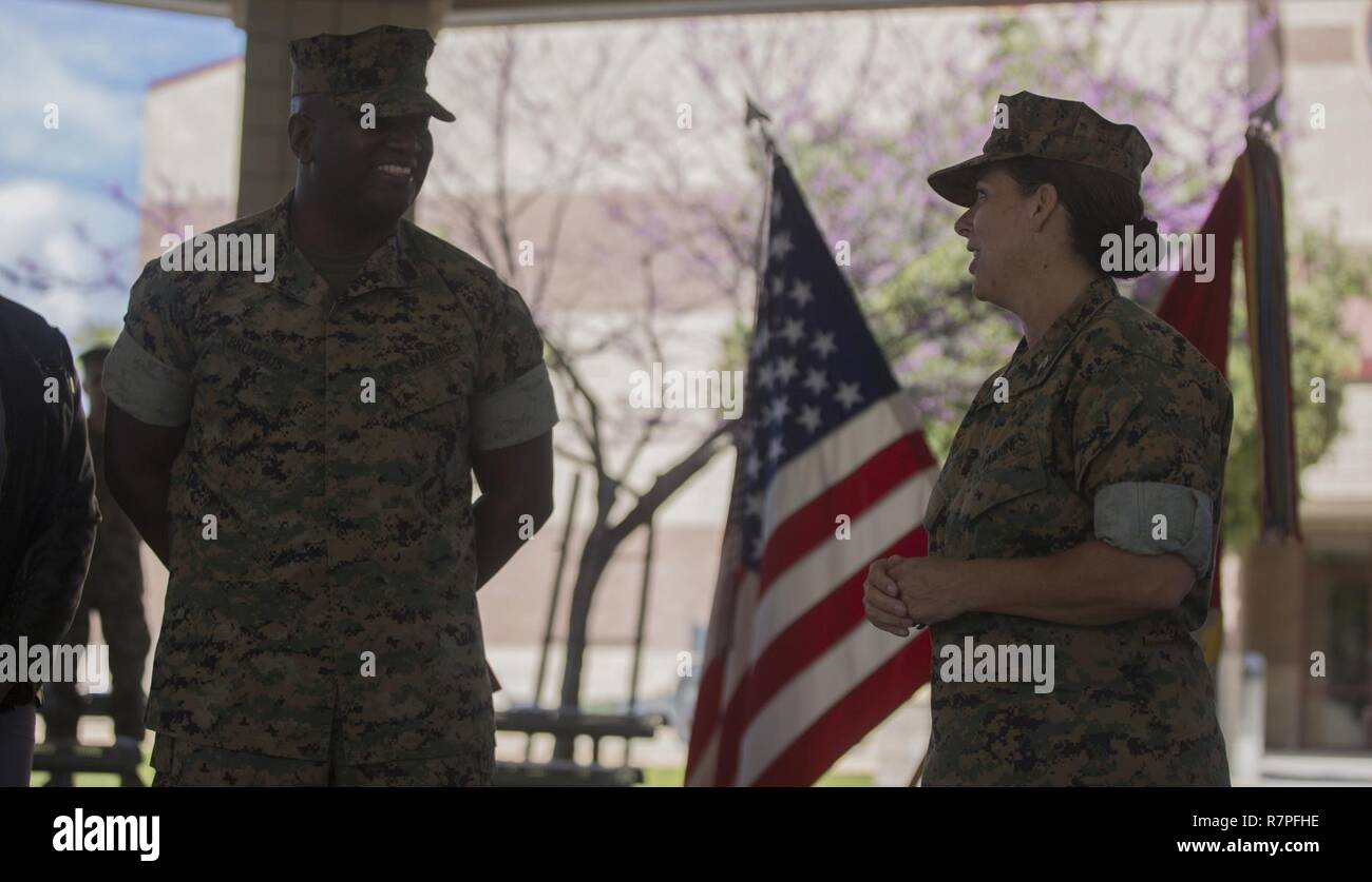 Col. Roberta Shea (right), commanding officer, I Marine Expeditionary ...