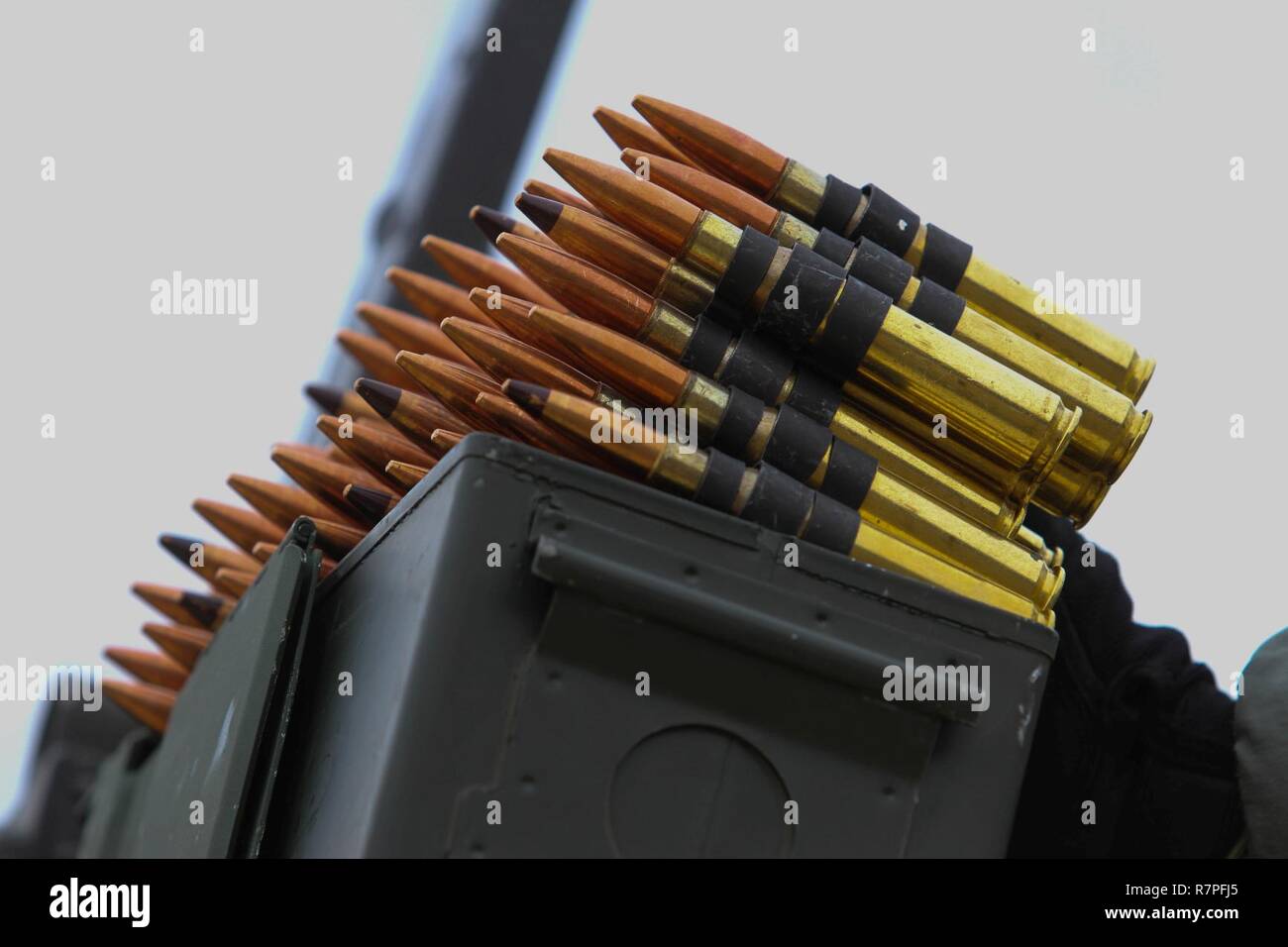 Ammunition is prepared for loading by U.S. Army Reserve Soldiers with ...