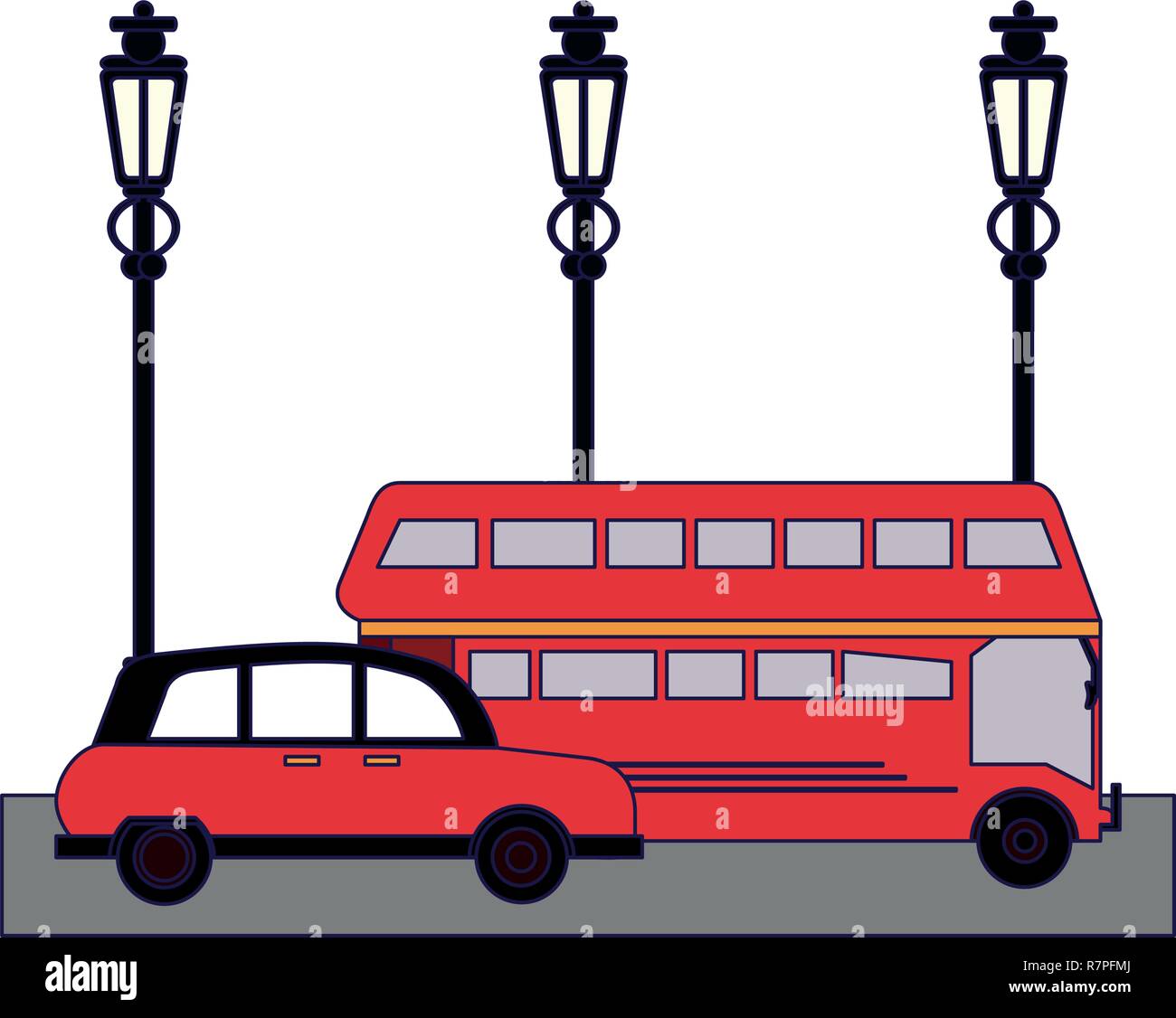 Car on london street Stock Vector Images - Alamy