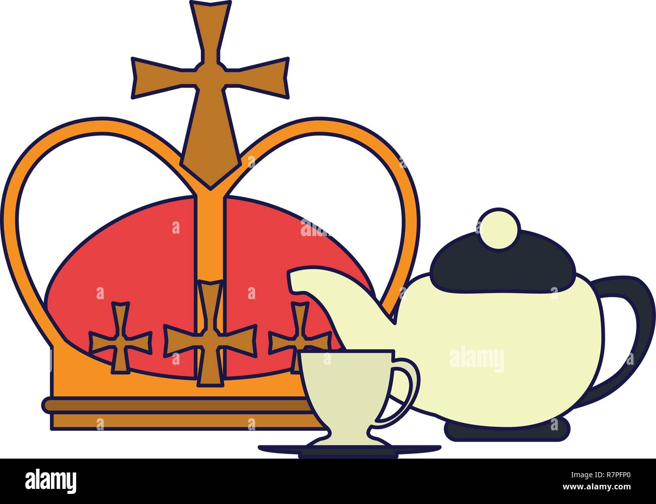 Queen crown and tea cup Stock Vector Image & Art - Alamy