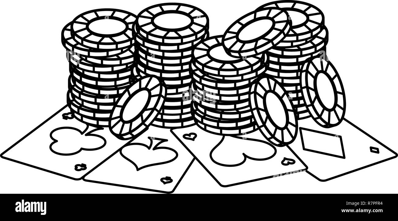 Gambler cards poker chips Black and White Stock Photos & Images - Alamy