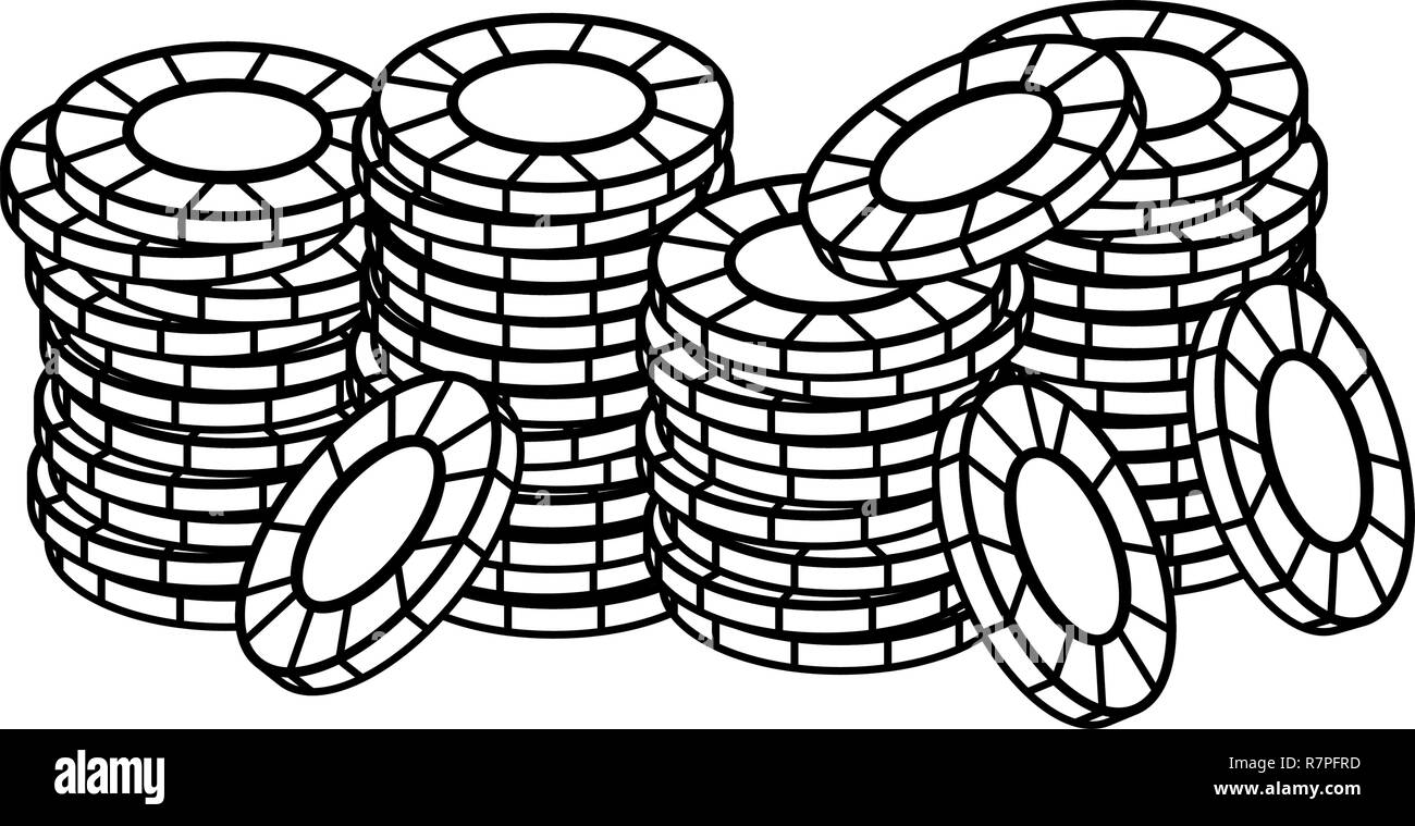Poker games and elements in black and white Stock Vector Image & Art ...