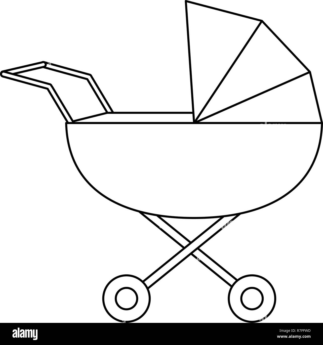 Baby pram symbol in black and white Stock Vector Image & Art - Alamy