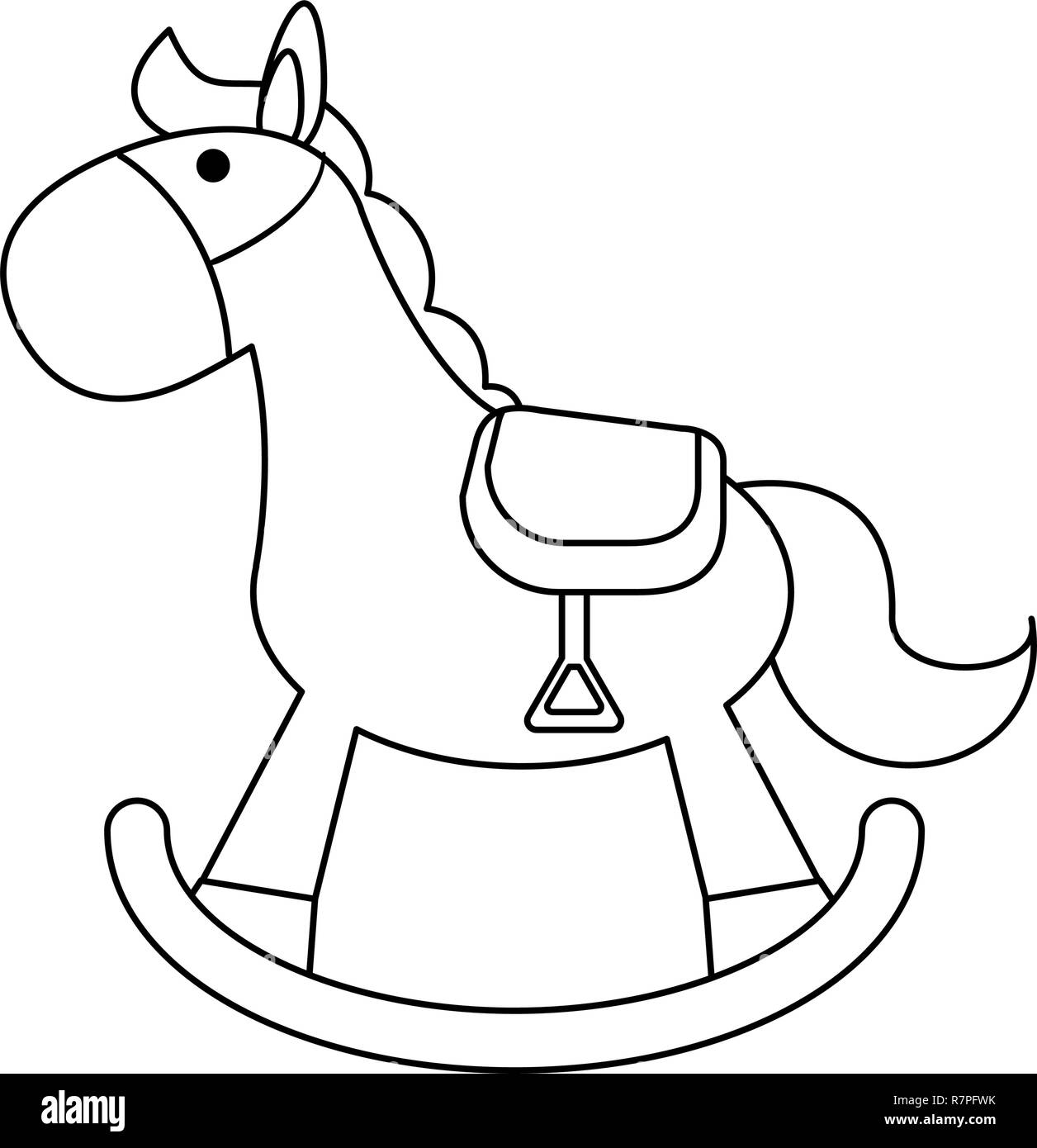 Red rocking horse toy Stock Vector Images - Alamy