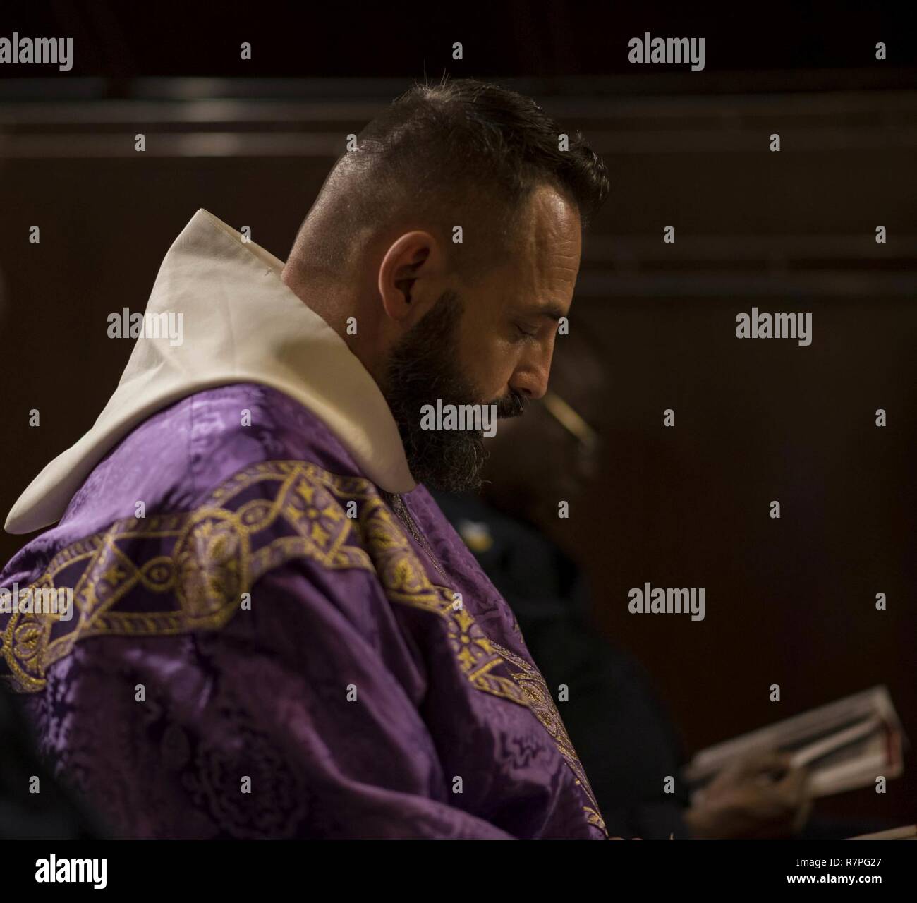 ARABIAN GULF Father Jean Michel Rous, chaplain of the French anti ...