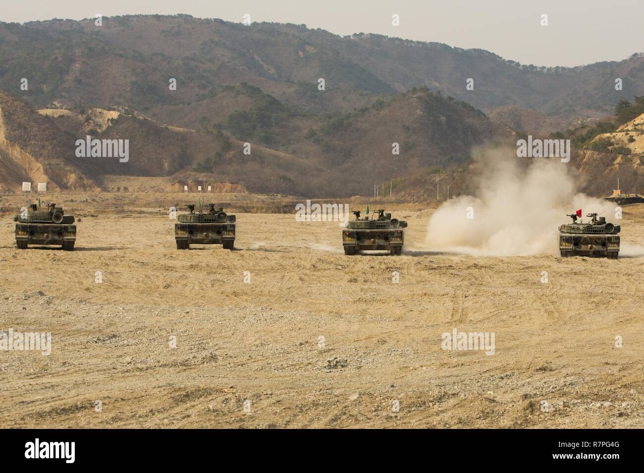 Republic of Korea (ROK) Tanks with 1st Tank Battalion, 1st Marine ...