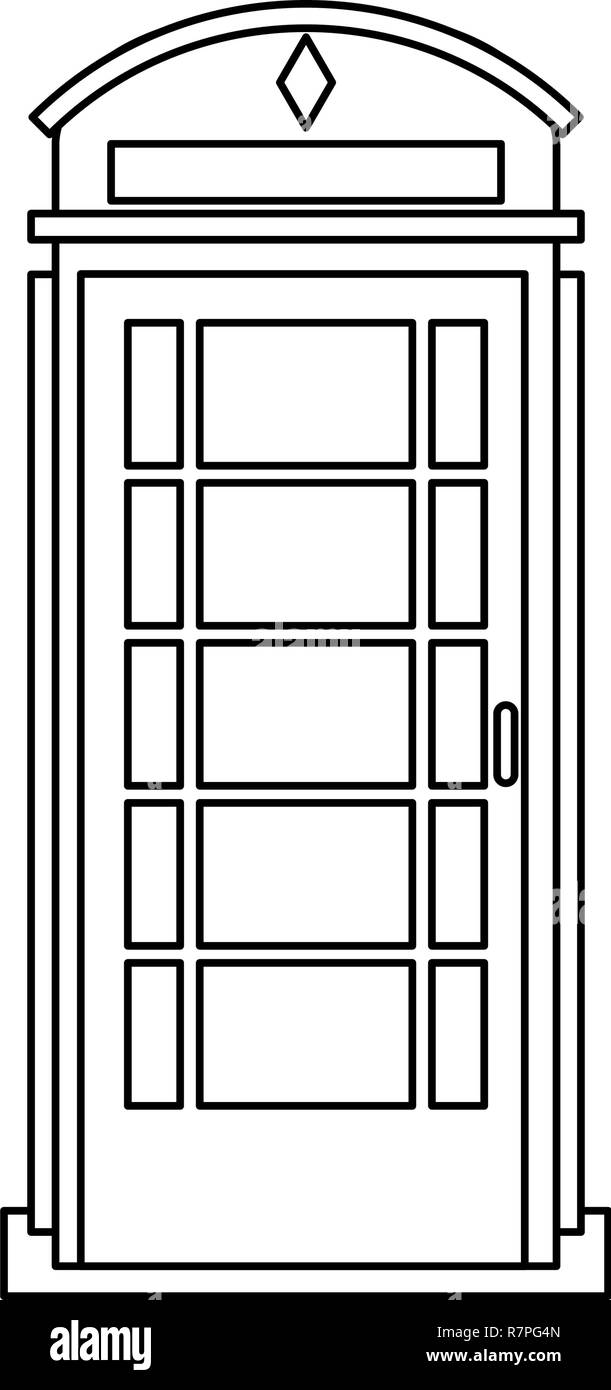 london telephone cabin in black and white Stock Vector Image & Art - Alamy