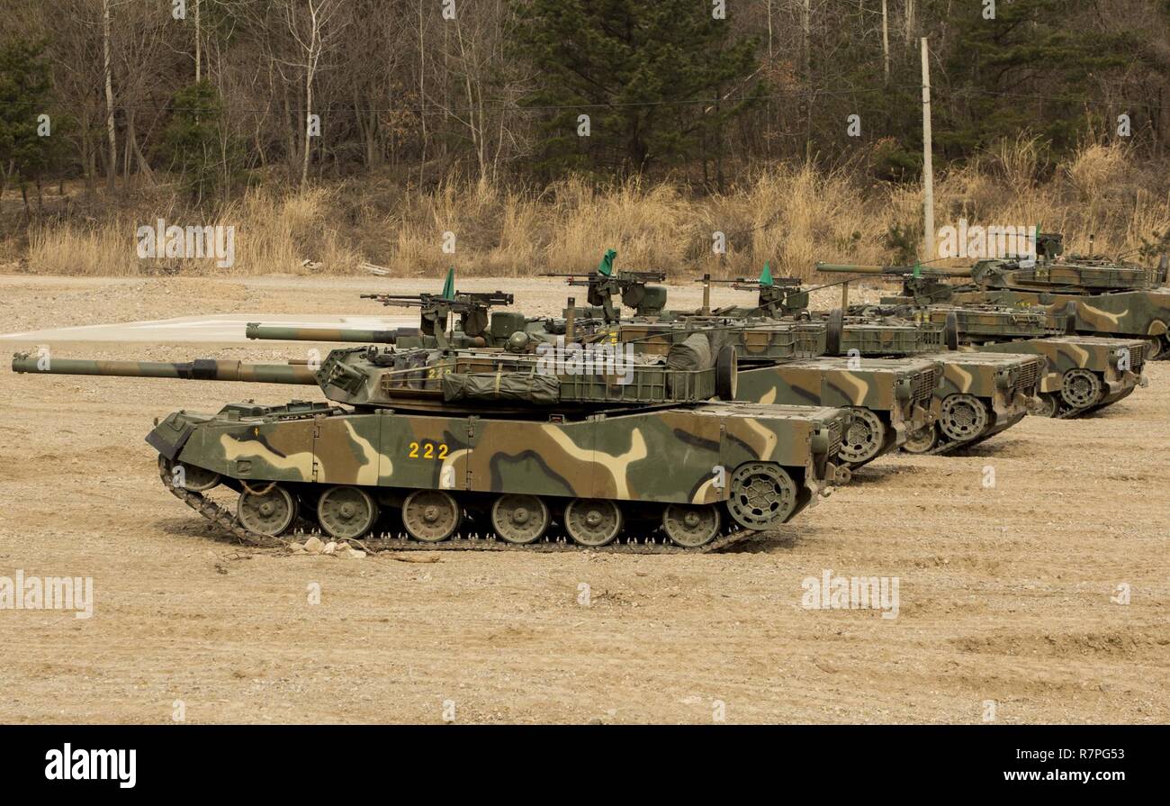 Republic of Korea (ROK) Tanks with 1st Tank Battalion, 1st Marine ...