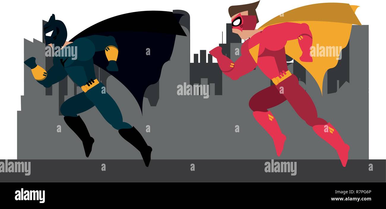 Superheros couple characters Stock Vector Image & Art - Alamy