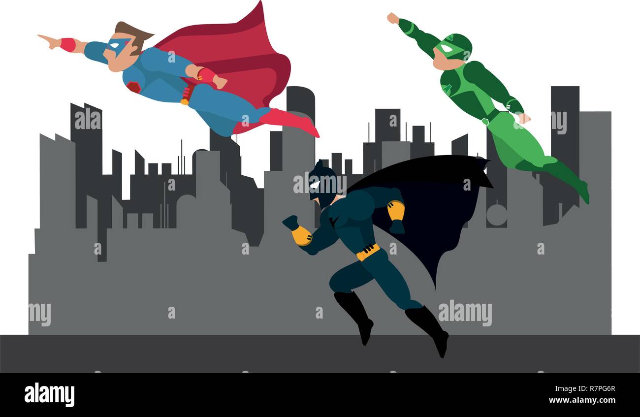 Superheros couple characters Stock Vector Image & Art - Alamy