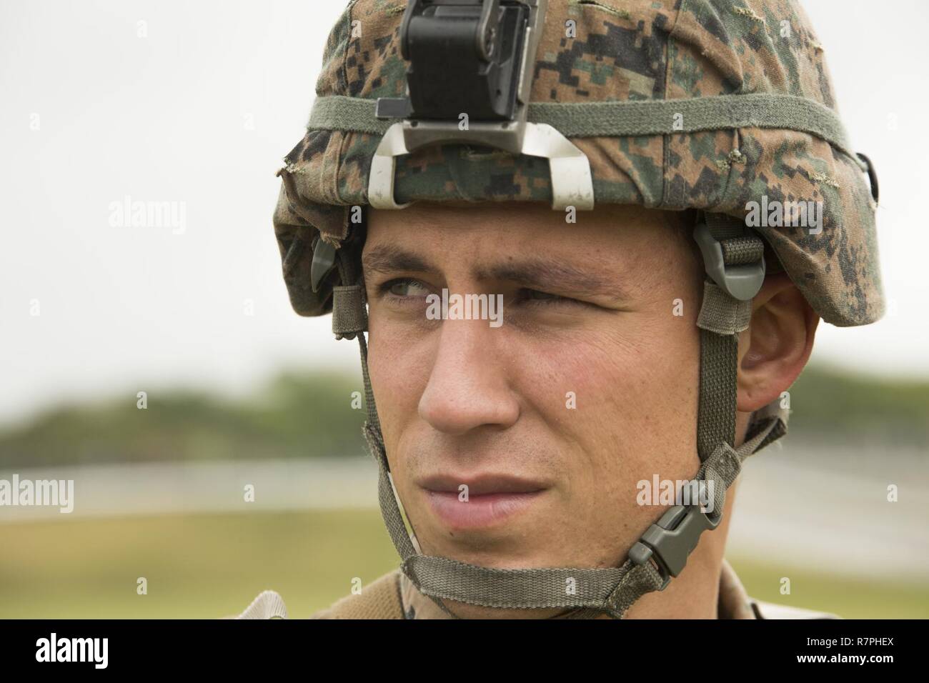 Sgt. Maxwell M. Dossett observes his surroundings during a non ...