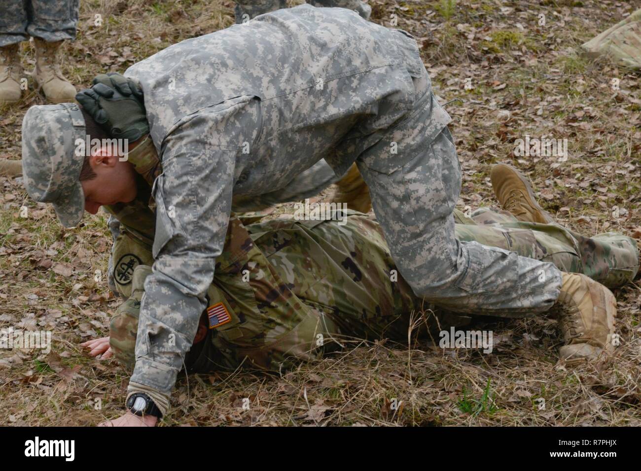 U.S. Soldiers, assigned to Public Health Command Europe, practice ...