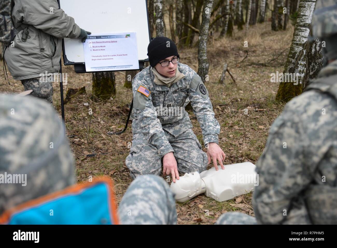 U.S. Army Capt. Jeremy Gallman, assigned to Public Health Command ...