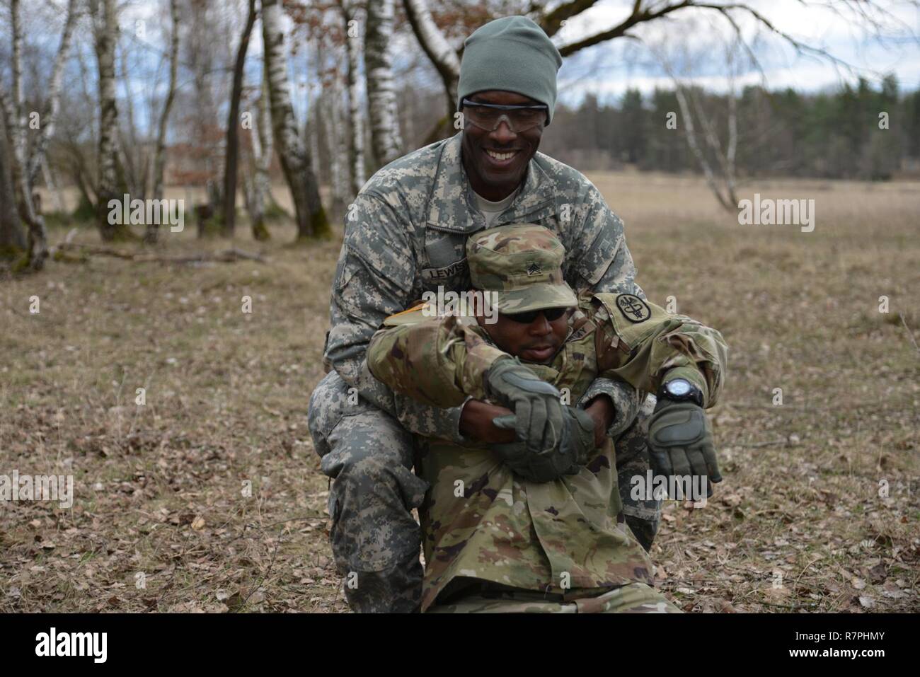 U.S. Soldiers, assigned to Public Health Command Europe, practice ...