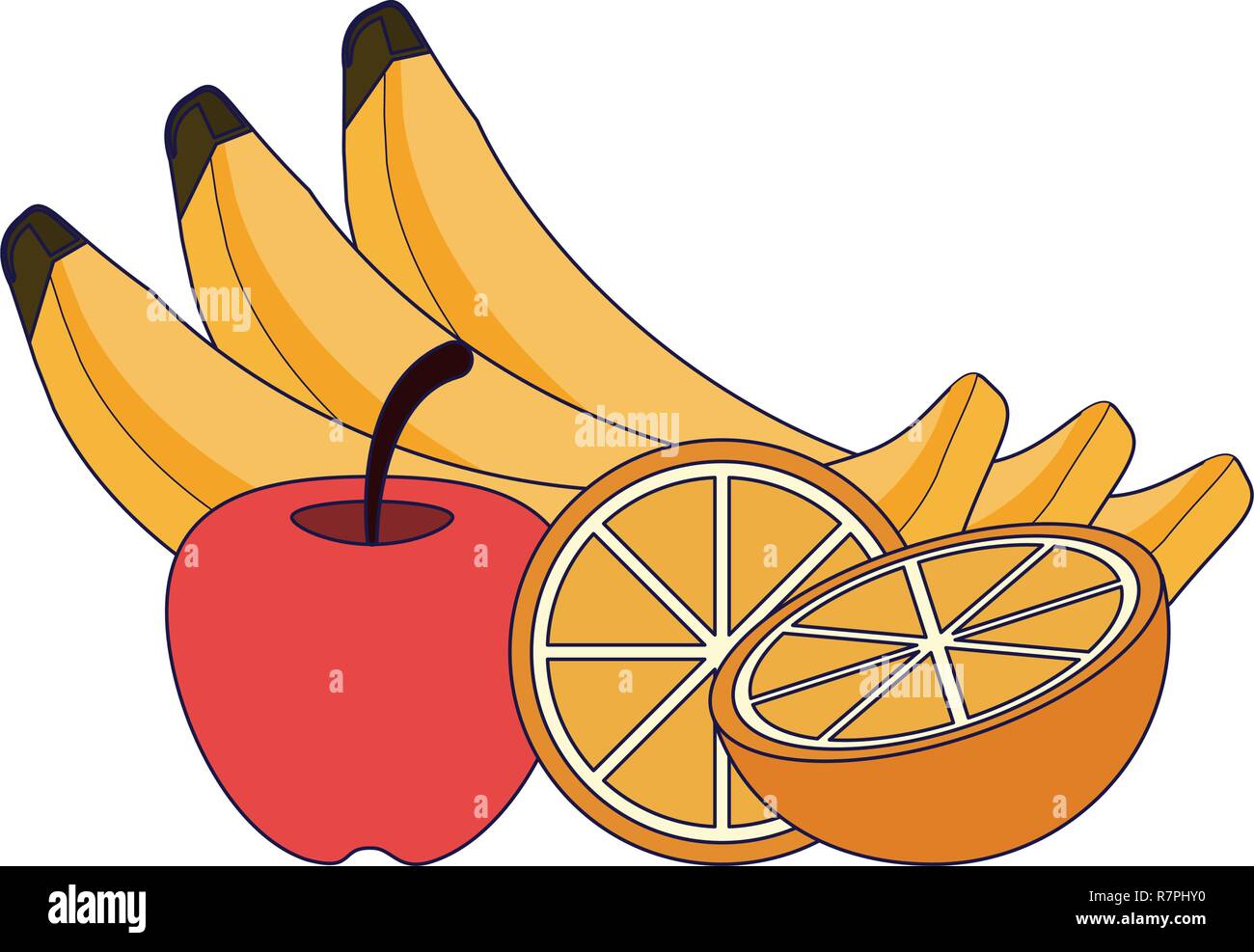 fresh fruits cartoon Stock Vector Image & Art - Alamy