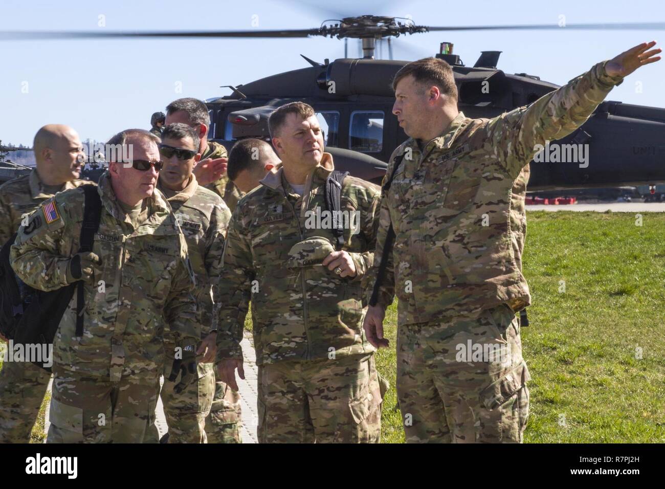 Col. Clair A. Gill, 10th Combat Aviation Brigade commander, gives a ...