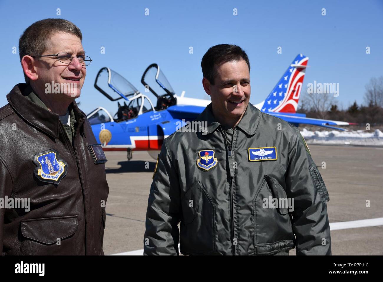 Col. Howard Wagner, commander of the 105th Airlift Wing, and Col. Doug ...