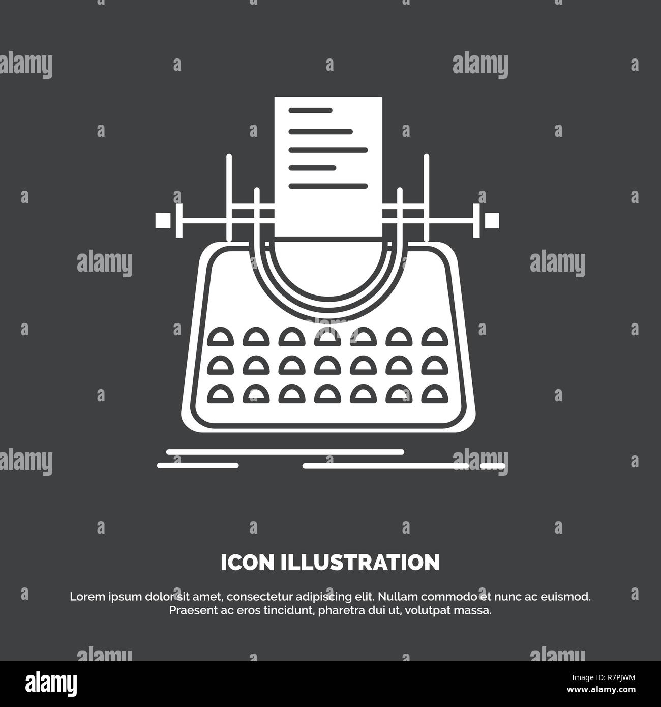 Article, blog, story, typewriter, writer Icon. glyph vector symbol for ...