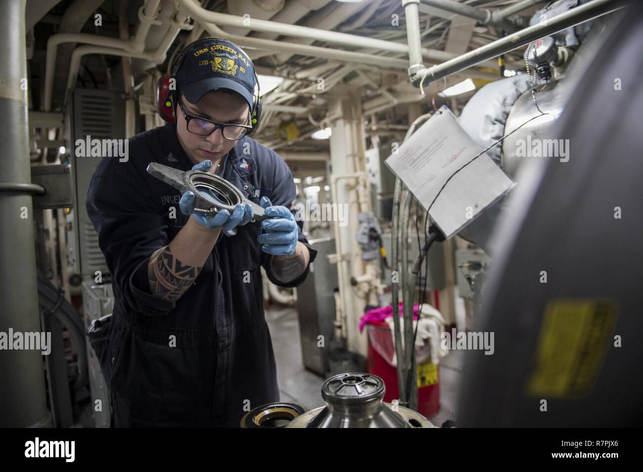 KINBU BAY (March 27, 2017) Engineman 3rd Class Scotty Engelhard, from ...