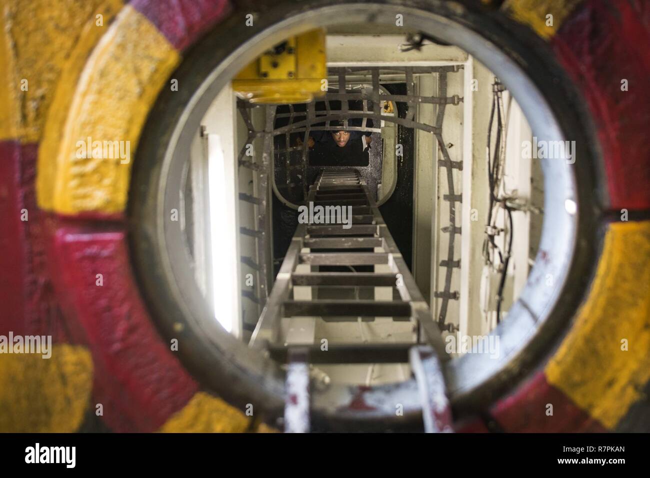 PHILIPPINE SEA (March 26, 2017) Machinist's Mate Fireman Michael Okray ...