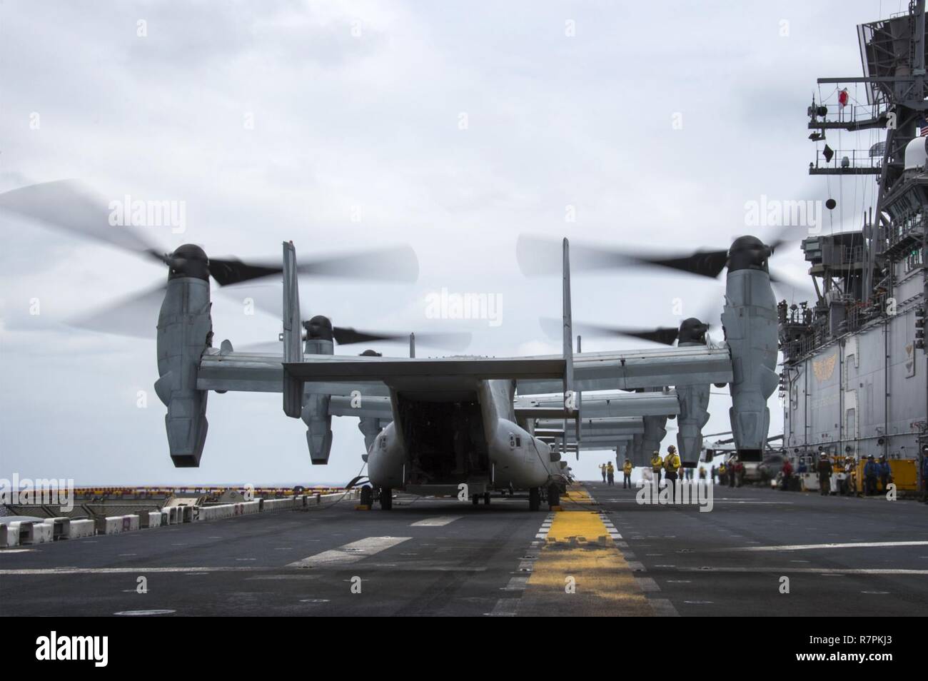 EAST CHINA SEA (March 24, 2017) MV-22B Ospreys, assigned to the Flying ...