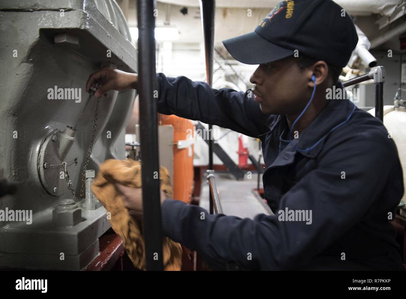 PHILIPPINE SEA (March 26, 2017) Machinist's Mate Fireman Michael Okray ...