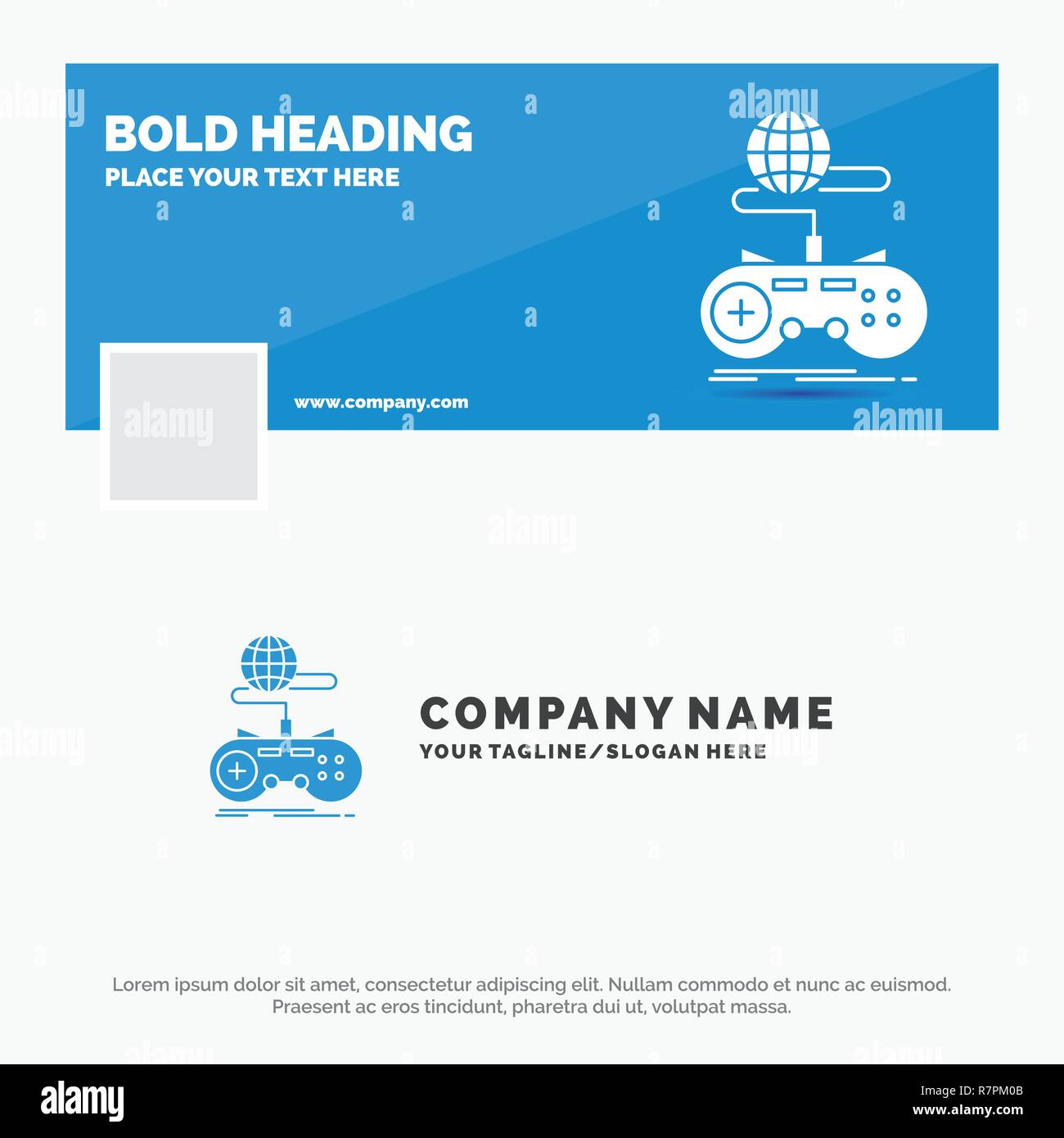 Blue Business Logo Template for Game, gaming, internet, multiplayer ...